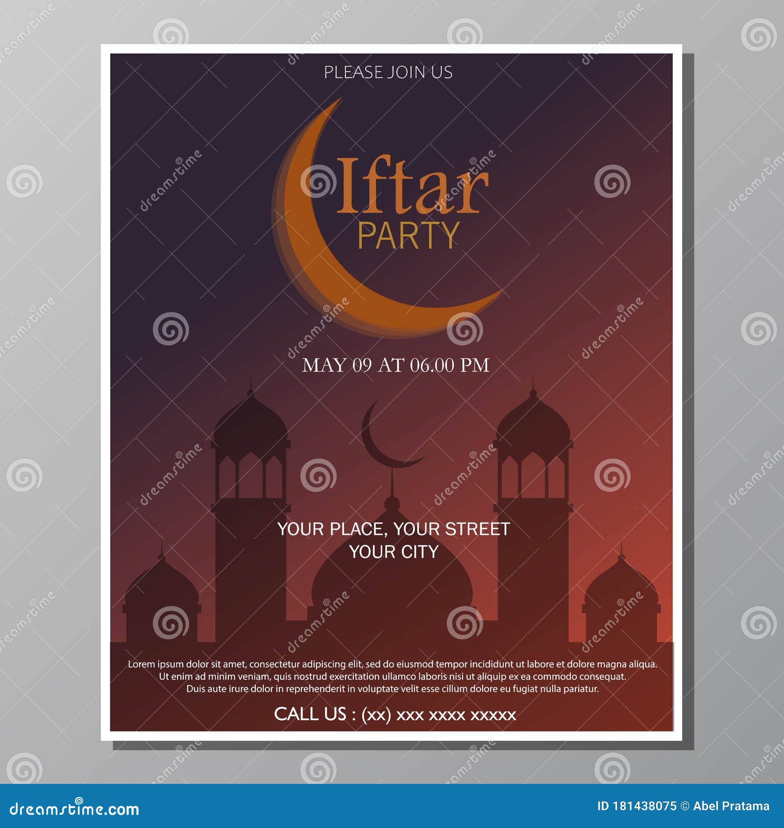 Iftar Party Template Design Stock Vector - Illustration of celebration ...