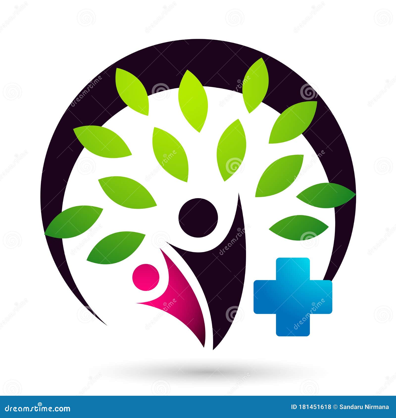 Human Tree Health Medical Care Family Wellness Medical Logo Icon on ...