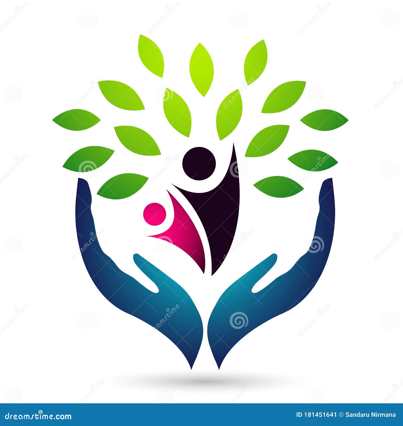 Tree Health Logo Nature Spa Sign Massage Icon Plant Symbol Yoga And