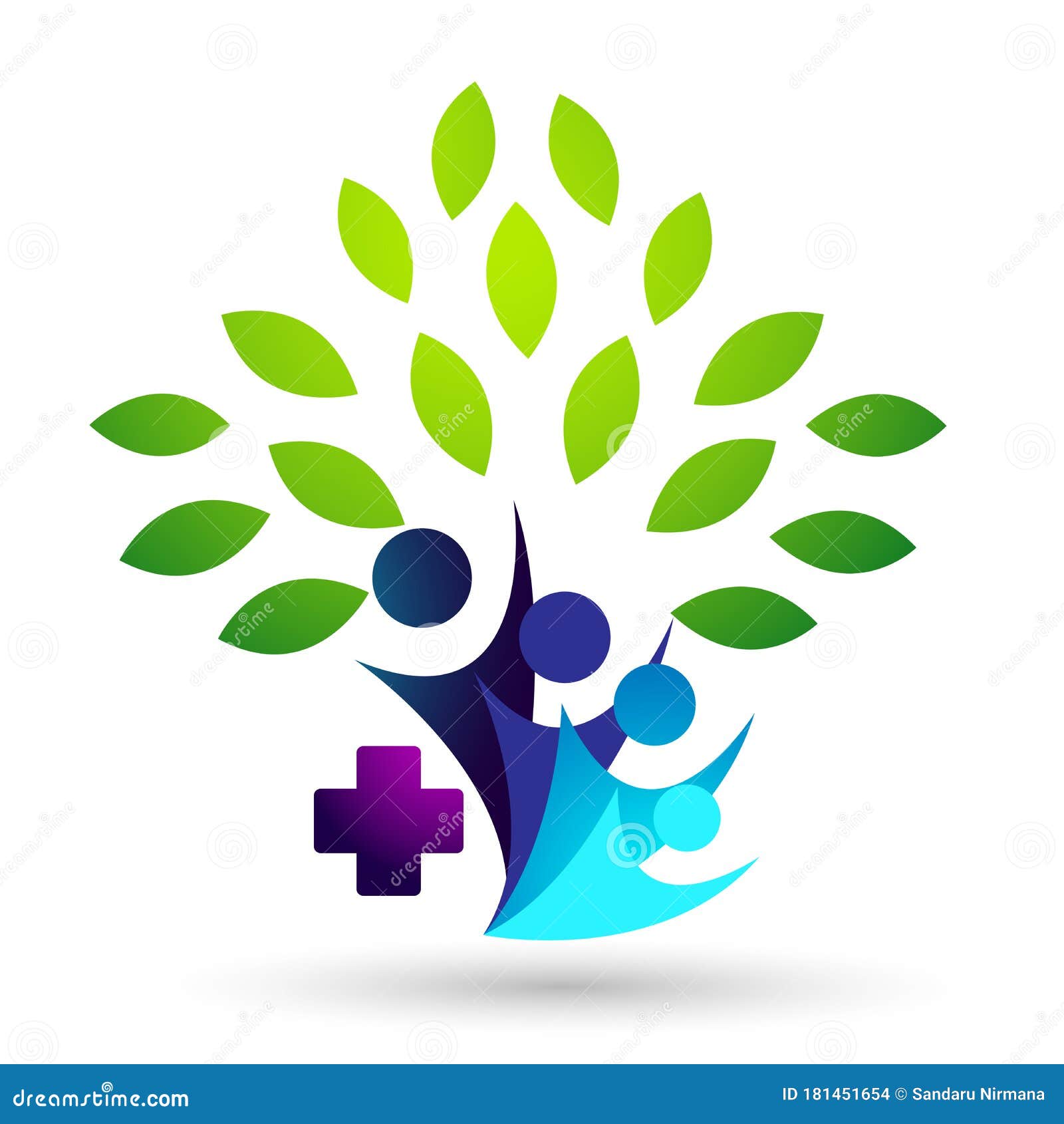Human Tree Health Medical Care Family Wellness Medical Logo Icon on ...
