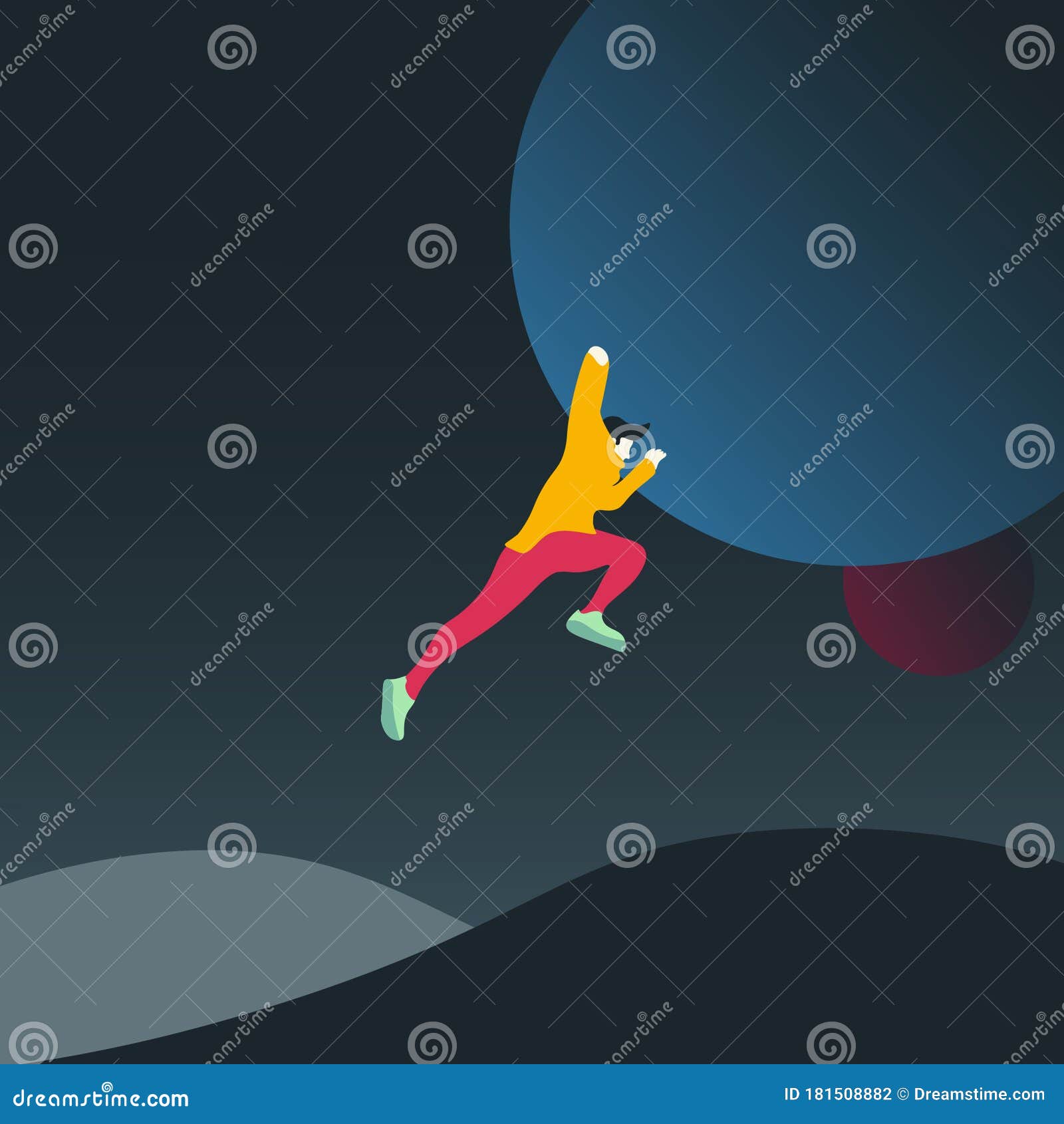 Man Jump on the Space Background Stock Illustration - Illustration of ...