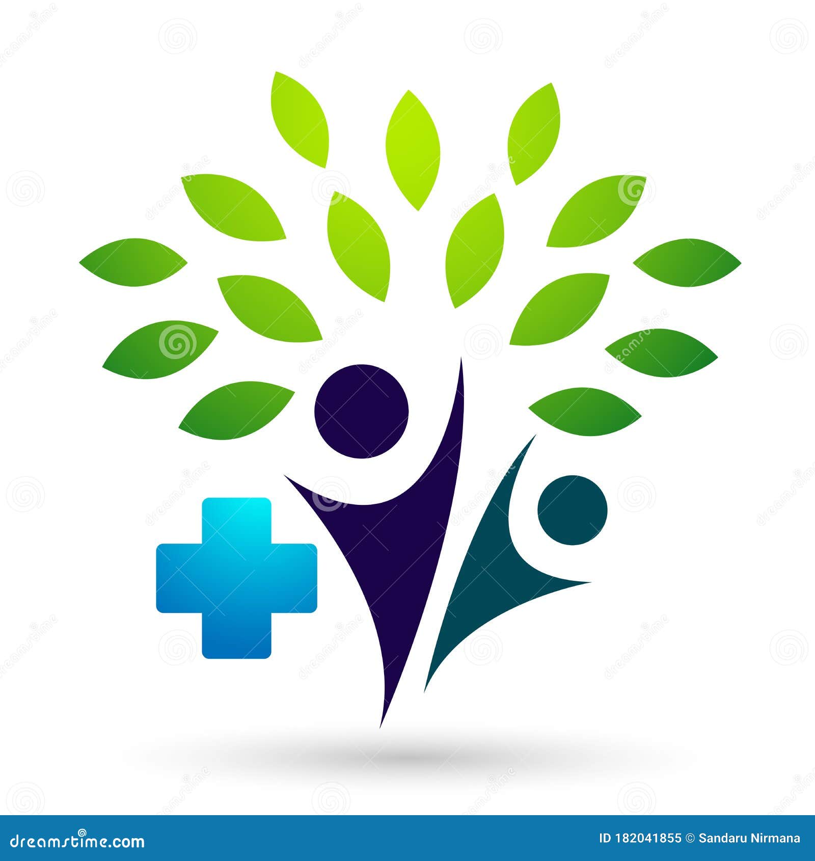 Hand Holding Human Tree Health Care Wellness Medical Logo Icon on White ...