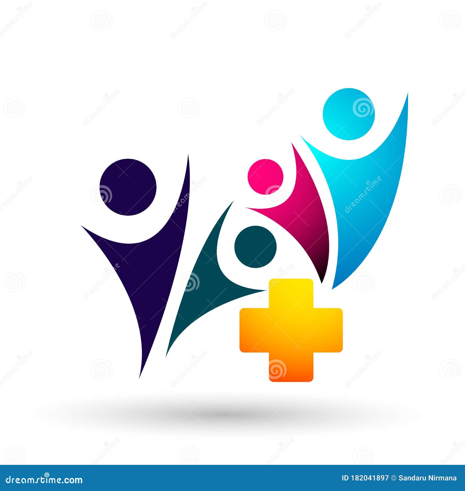 People Family Medical Cross Care Logo Icon Happiness Health Together ...