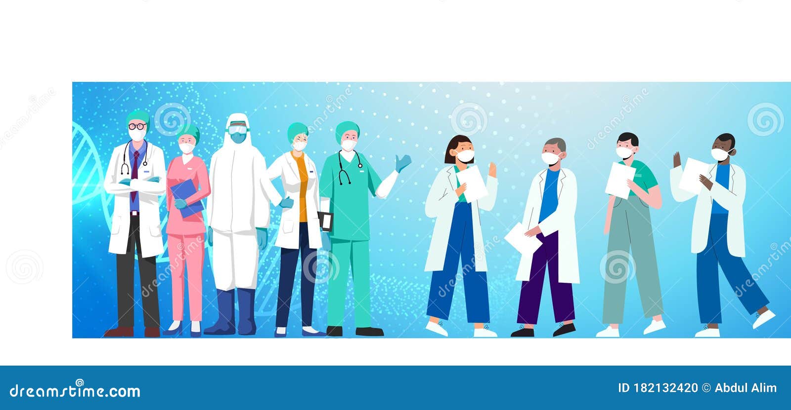 Set of doctors characters stock vector. Illustration of male - 182132420