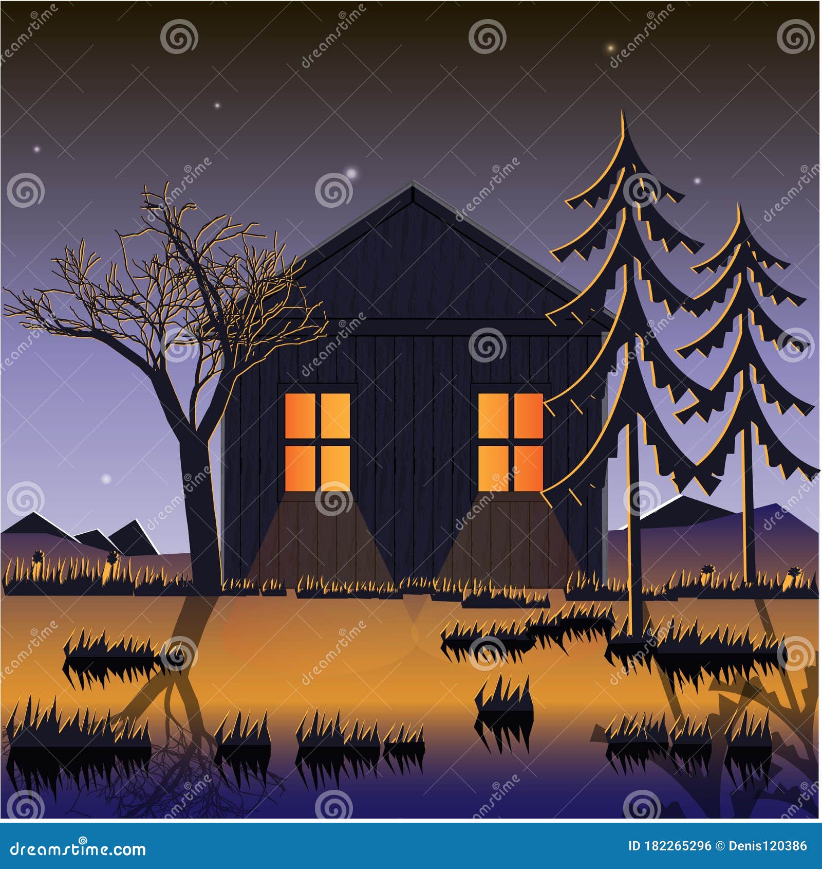 Forest Edge Drawing Cartoon Vector | CartoonDealer.com #73278997