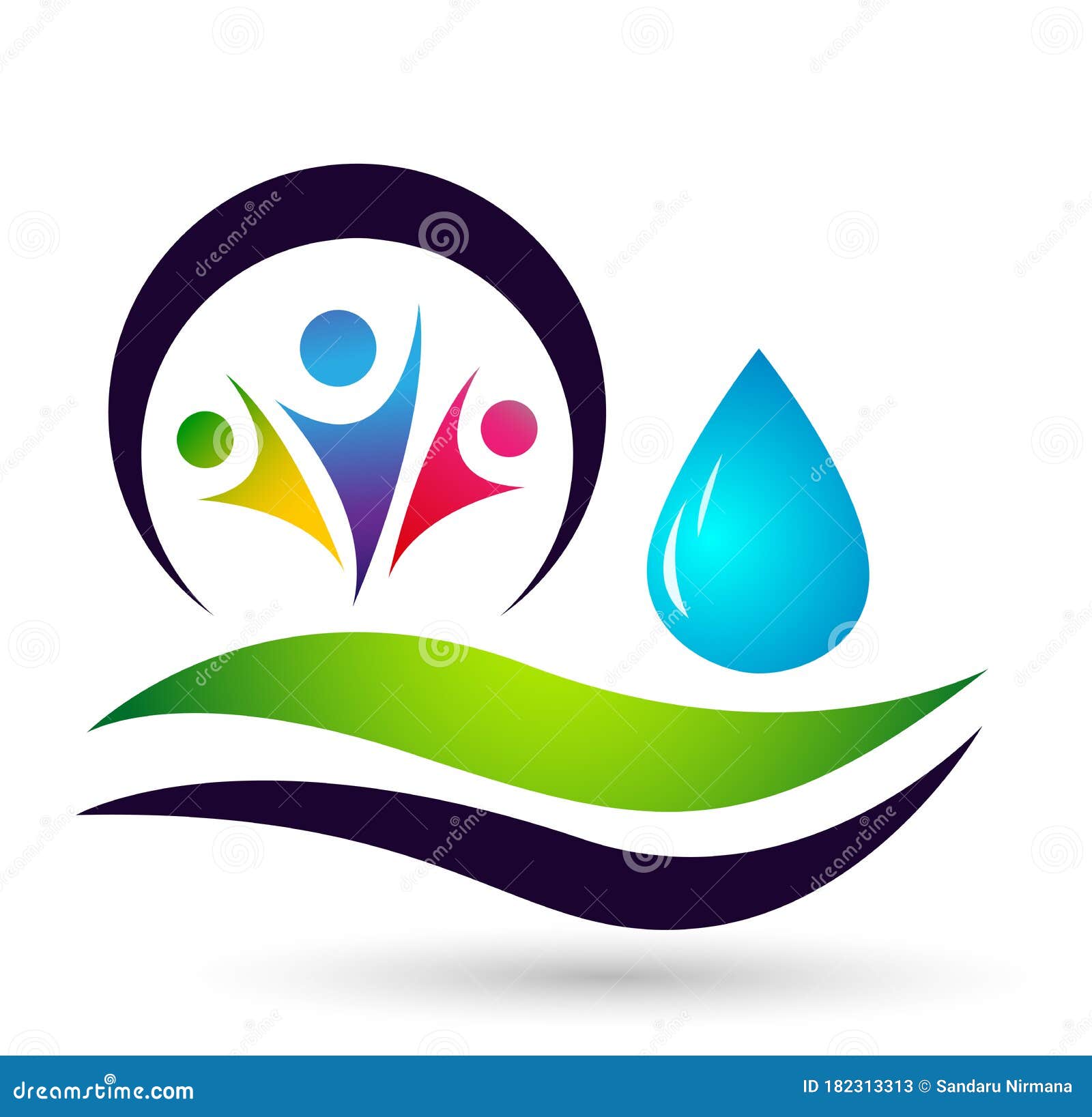 Globe Water Drop Logo Concept of Water Drop with World Save Earth ...
