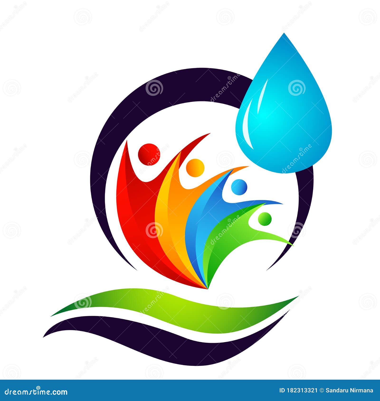 Globe Water Drop Logo Concept of Water Drop with World Save Earth ...