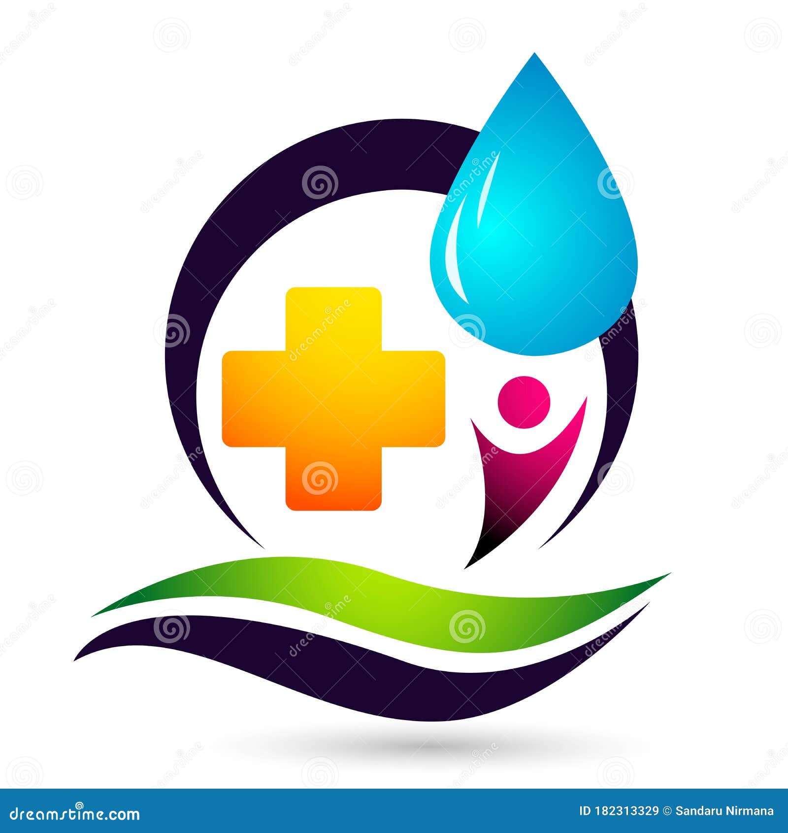 Globe Water Drop Medical Logo Concept of Water Care with World Save ...