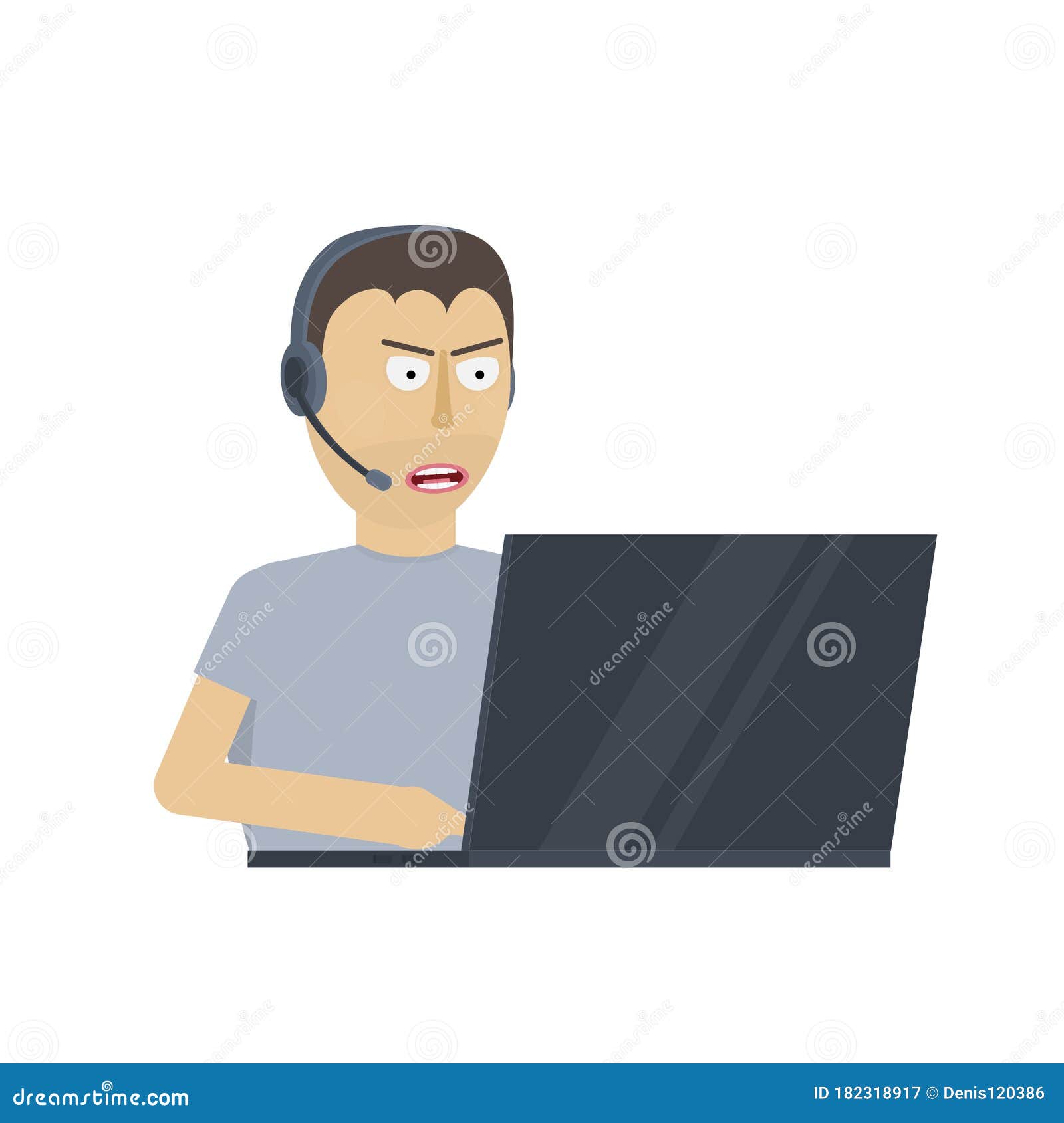 Operator. Remote Work. Telephone Help, Vector Illustration Stock Vector ...