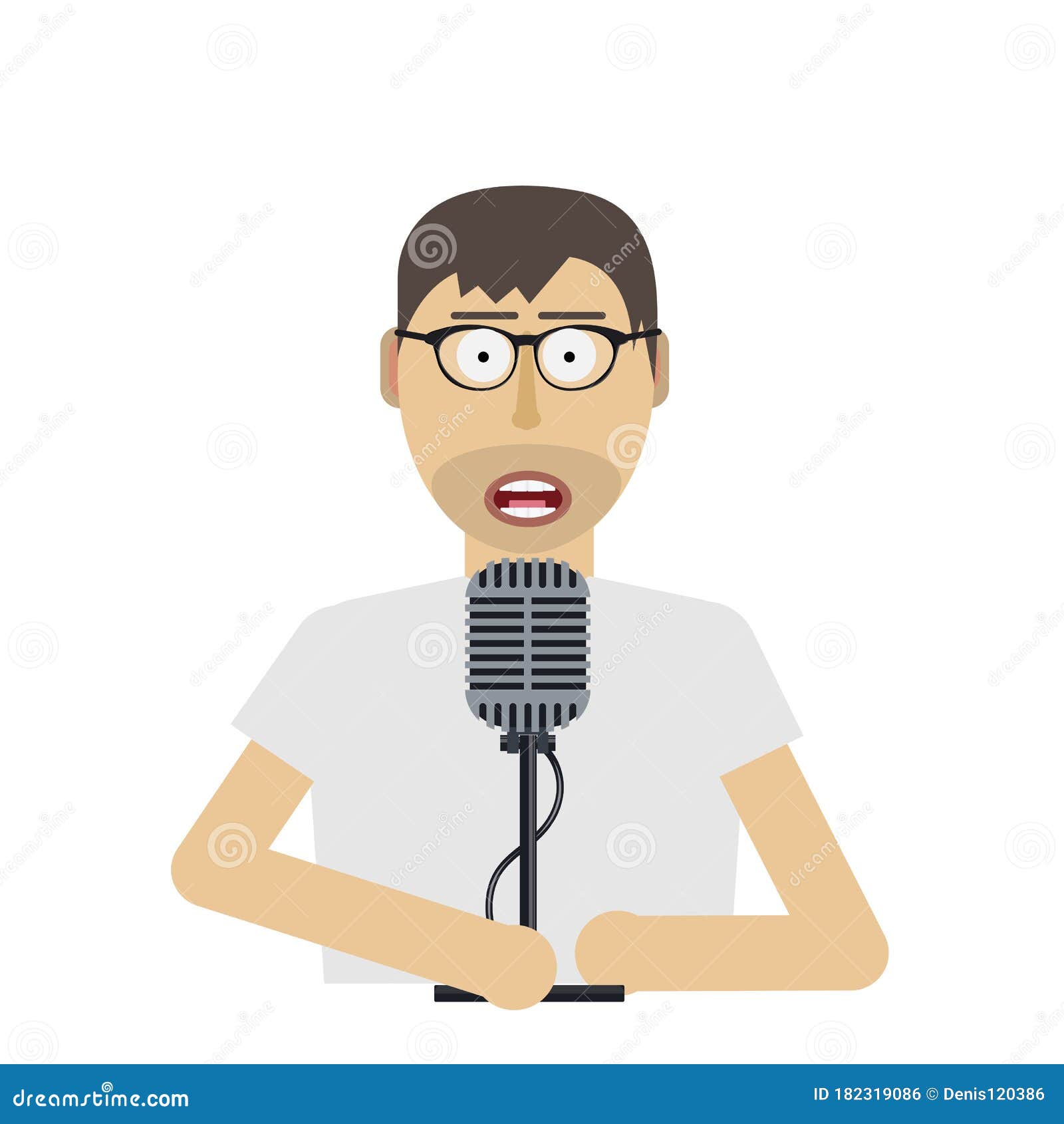 Speak into the Microphone. Comment, Vector Illustration Stock Vector ...
