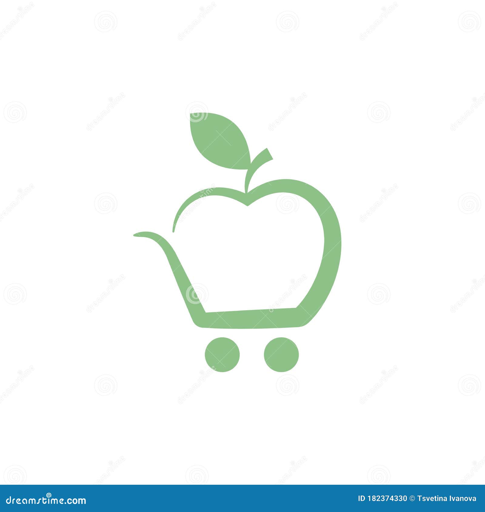 Apple Shopping Cart Vector Logo. Stock Vector - Illustration of cart ...