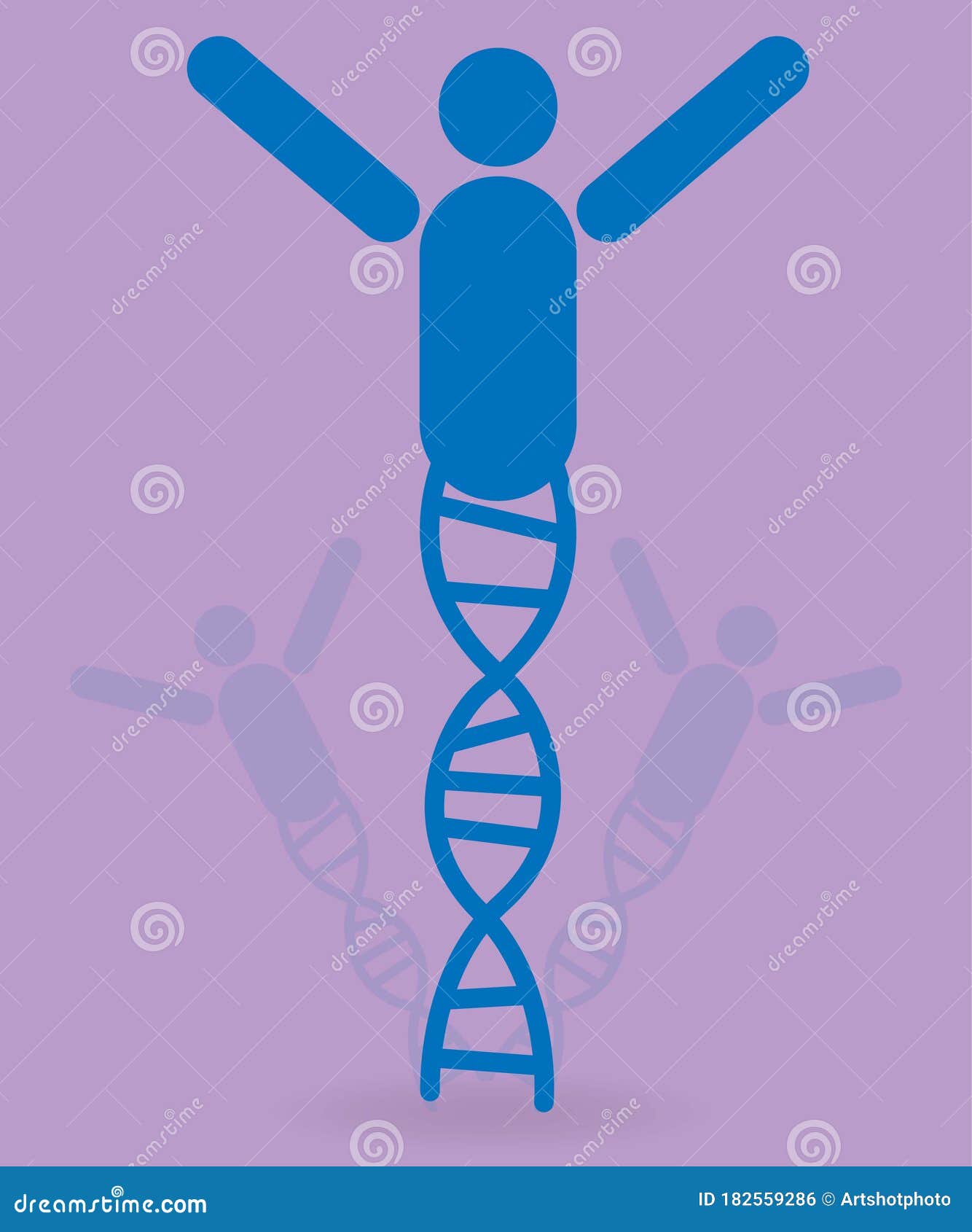 Human Bodies with DNA Chain Stock Vector - Illustration of ...