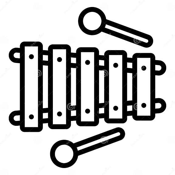 Balafone, Mallets Line Style Vector Icon Which Can Easily Modify or ...