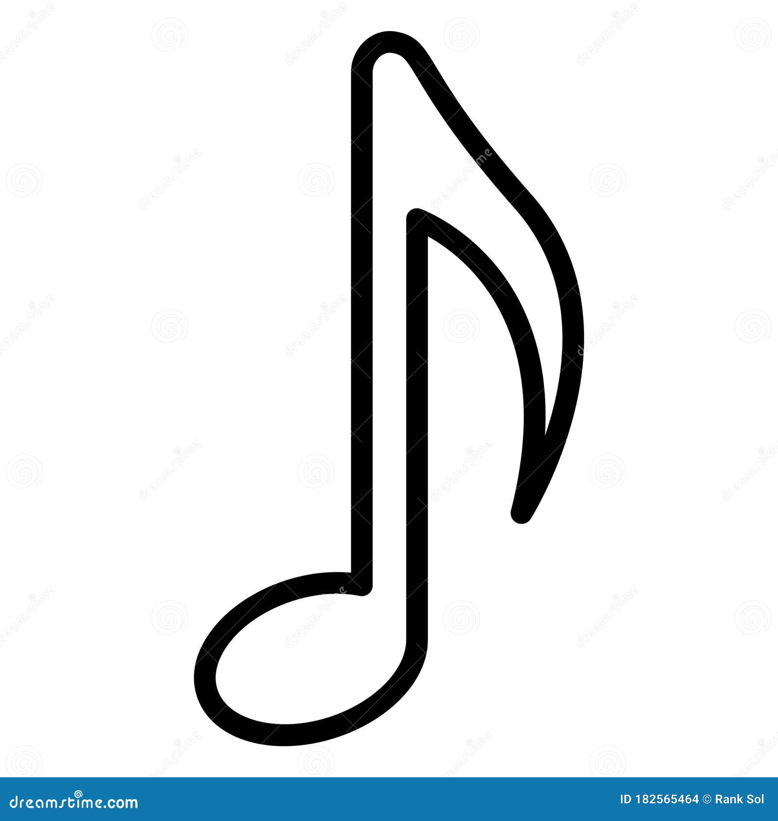 Eighth Note, Music Line Style Vector Icon Which Can Easily Modify or ...