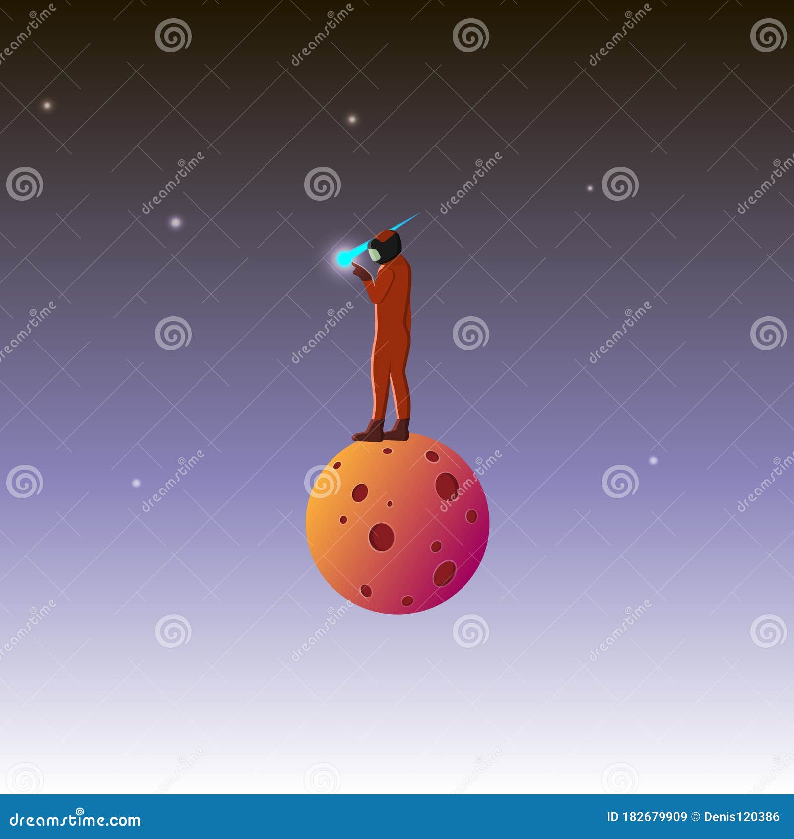 Astronaut. Spaceman on the Planet. Vector Illustration Stock ...