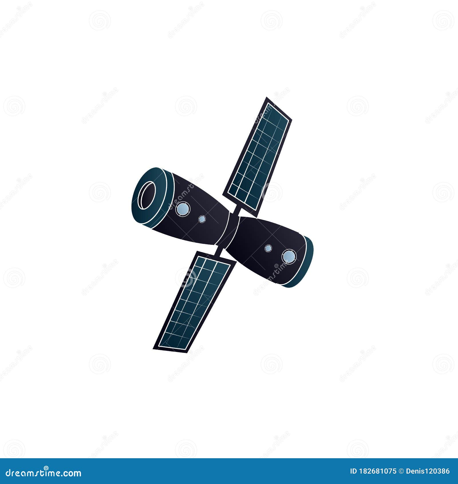 The Space Station Explores Space. Signal. Vector Illustration Stock ...