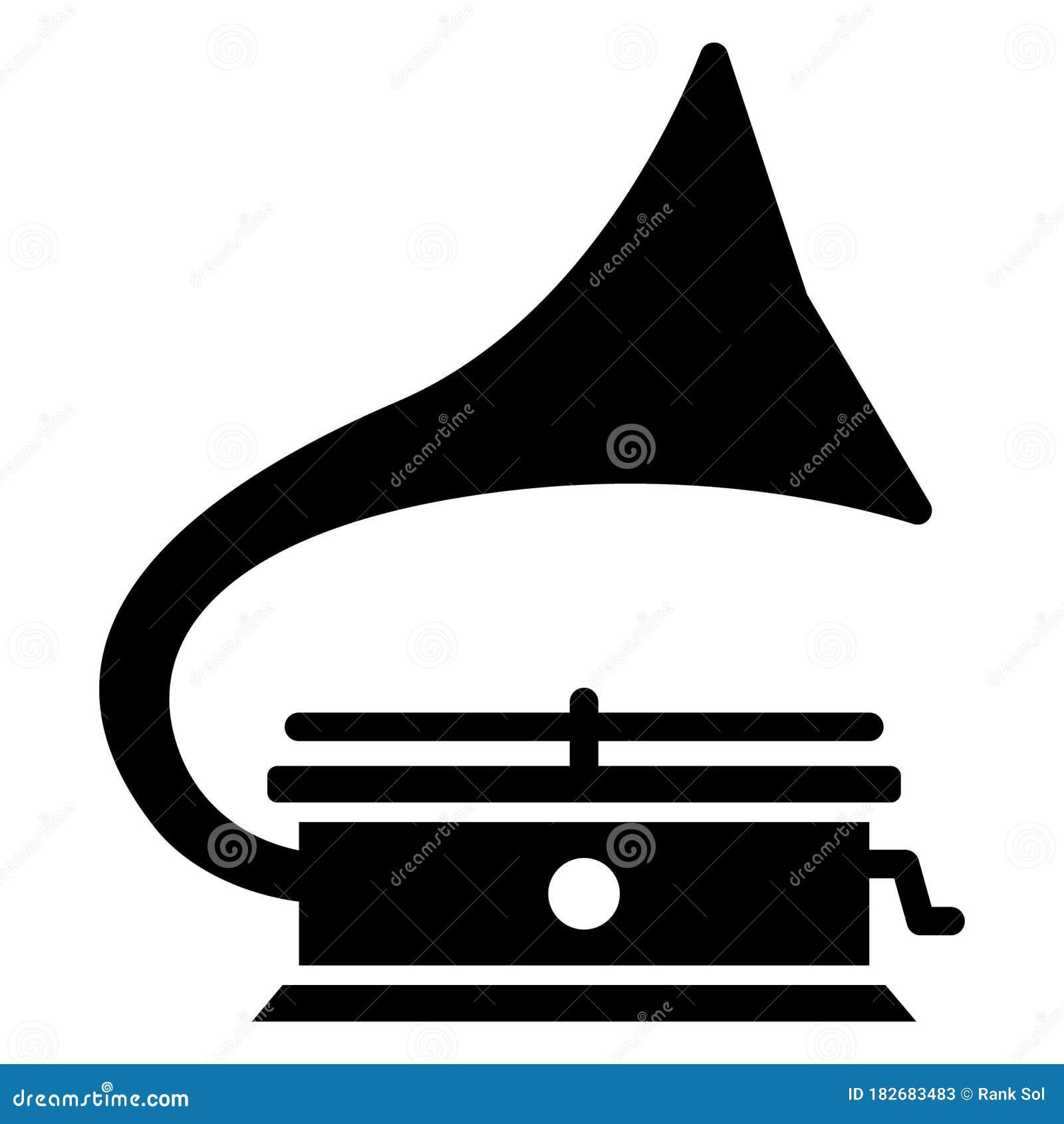 Gramophone, Music Player Line Style Vector Icon Which Can Easily Modify ...