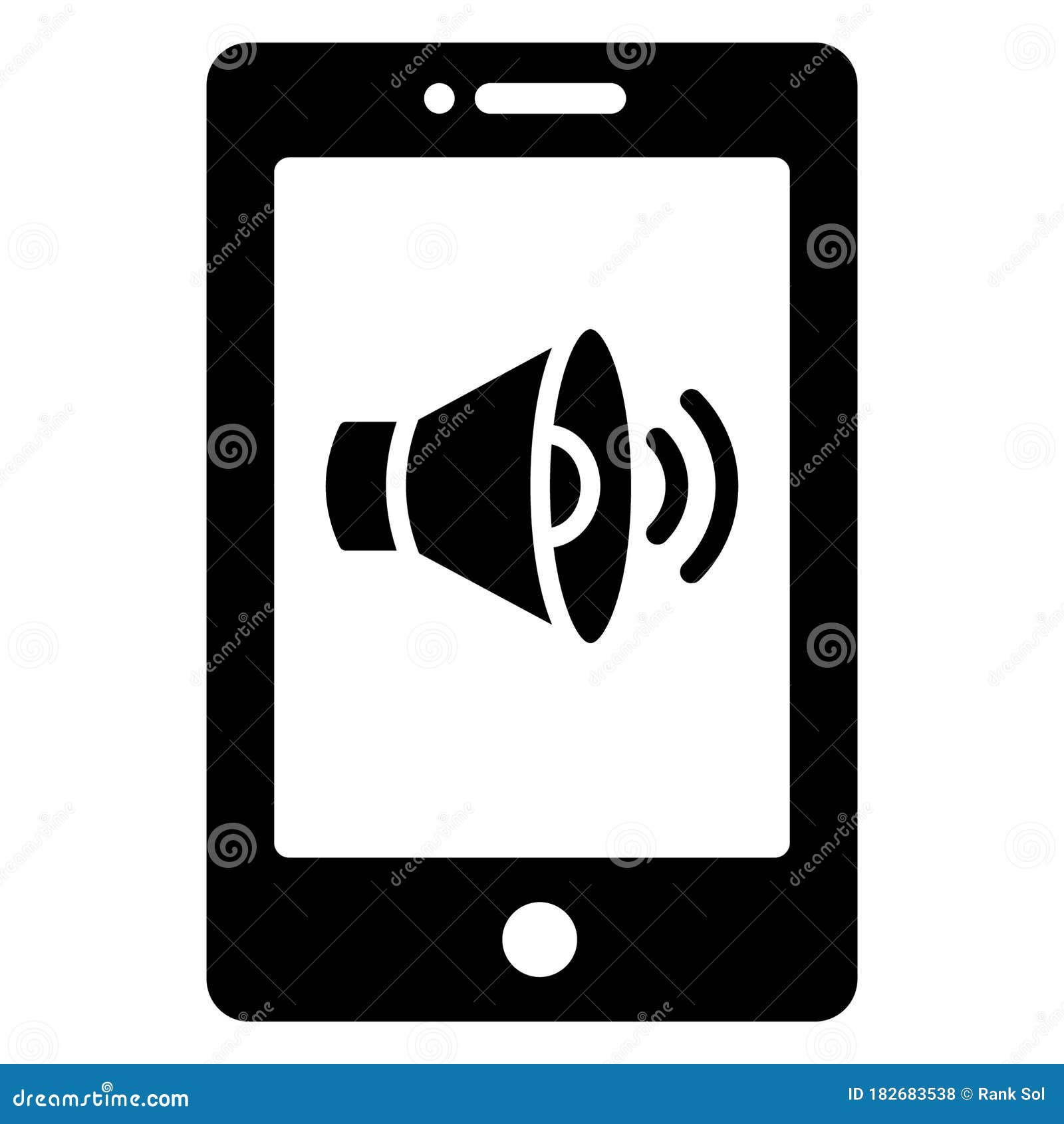 Audio, Mobile Volume Line Style Vector Icon Which Can Easily Modify or ...