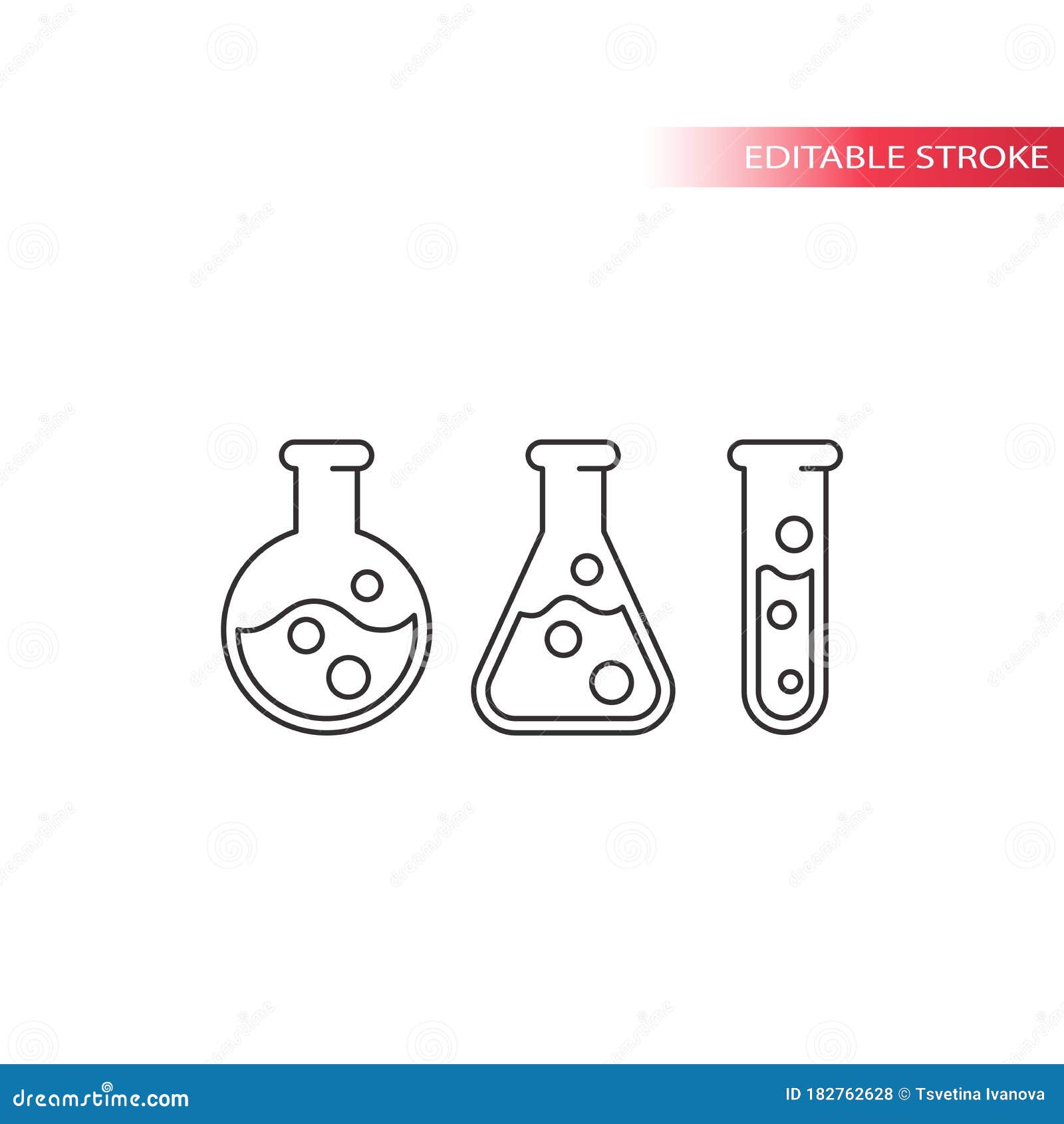 Flask or Chemistry Glassware with Liquid and Bubbles Stock Vector ...