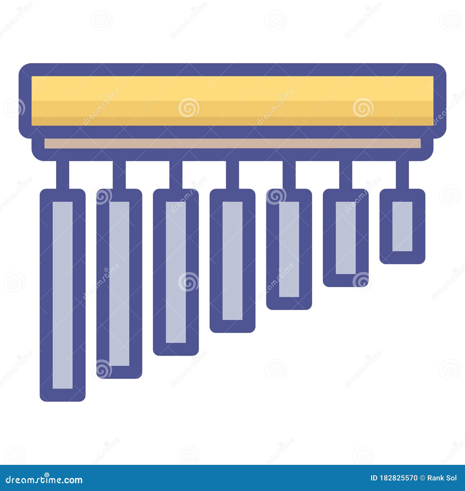 Bar Chimes, Bar Instrument Line Style Vector Icon Which Can Easily ...