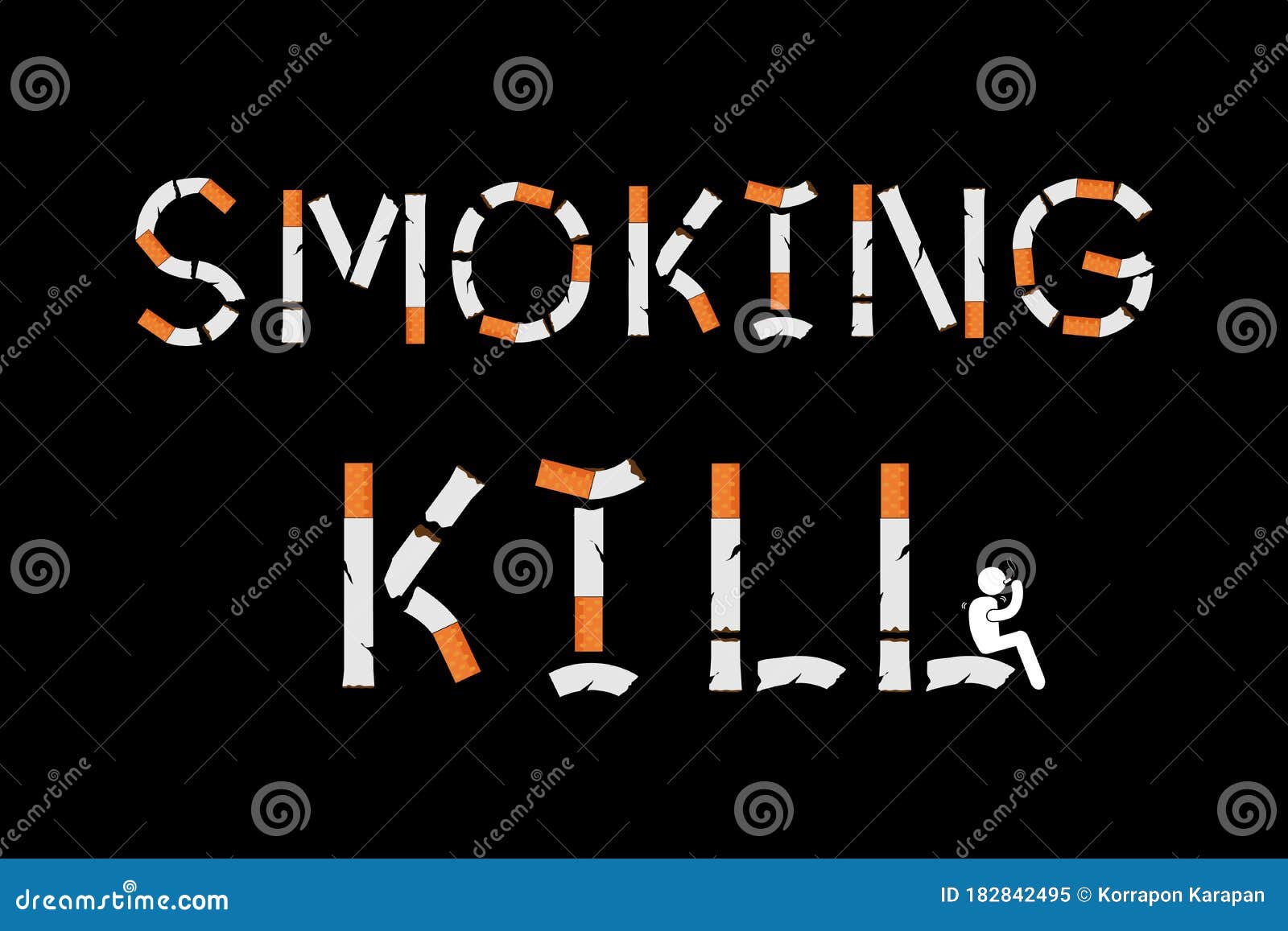 Smoking Kill Sign with Cutting Cigarettes Stock Vector - Illustration ...