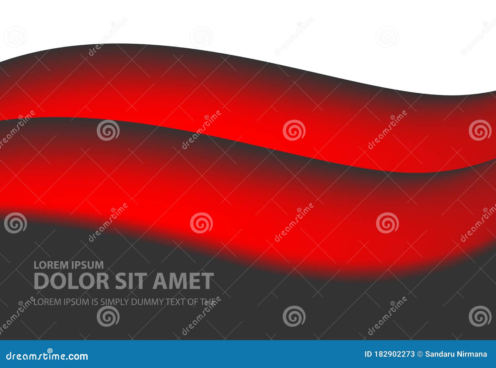 Red Vector Template Abstract Background with Curves Lines for Flyer ...
