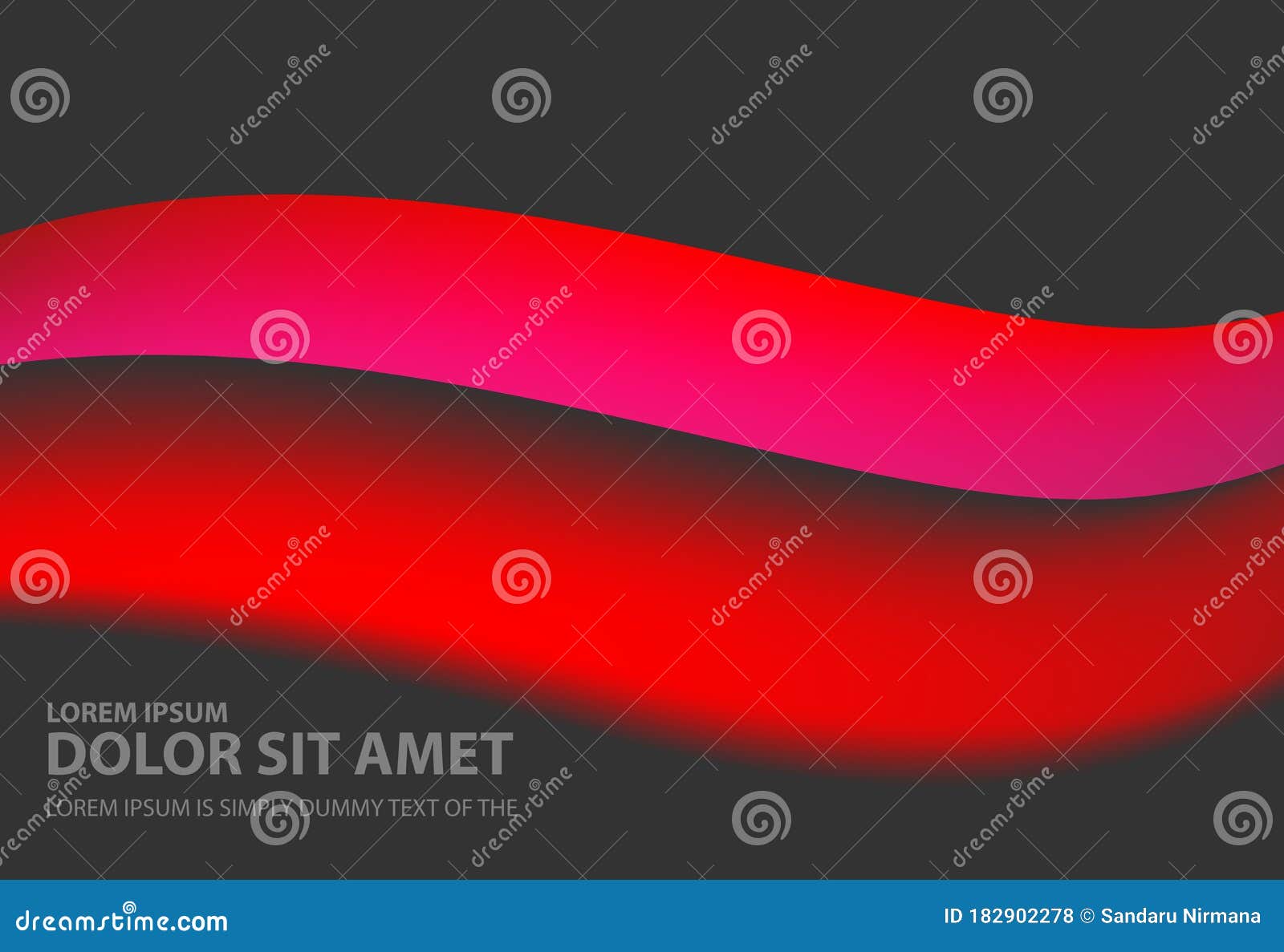 Red Vector Template Abstract Background with Curves Lines for Flyer ...