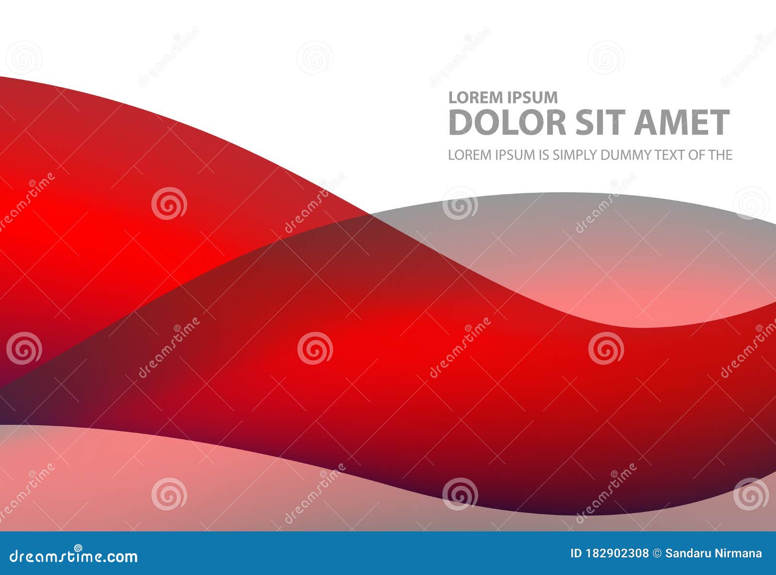 Red Vector Template Abstract Background with Curves Lines for Flyer ...
