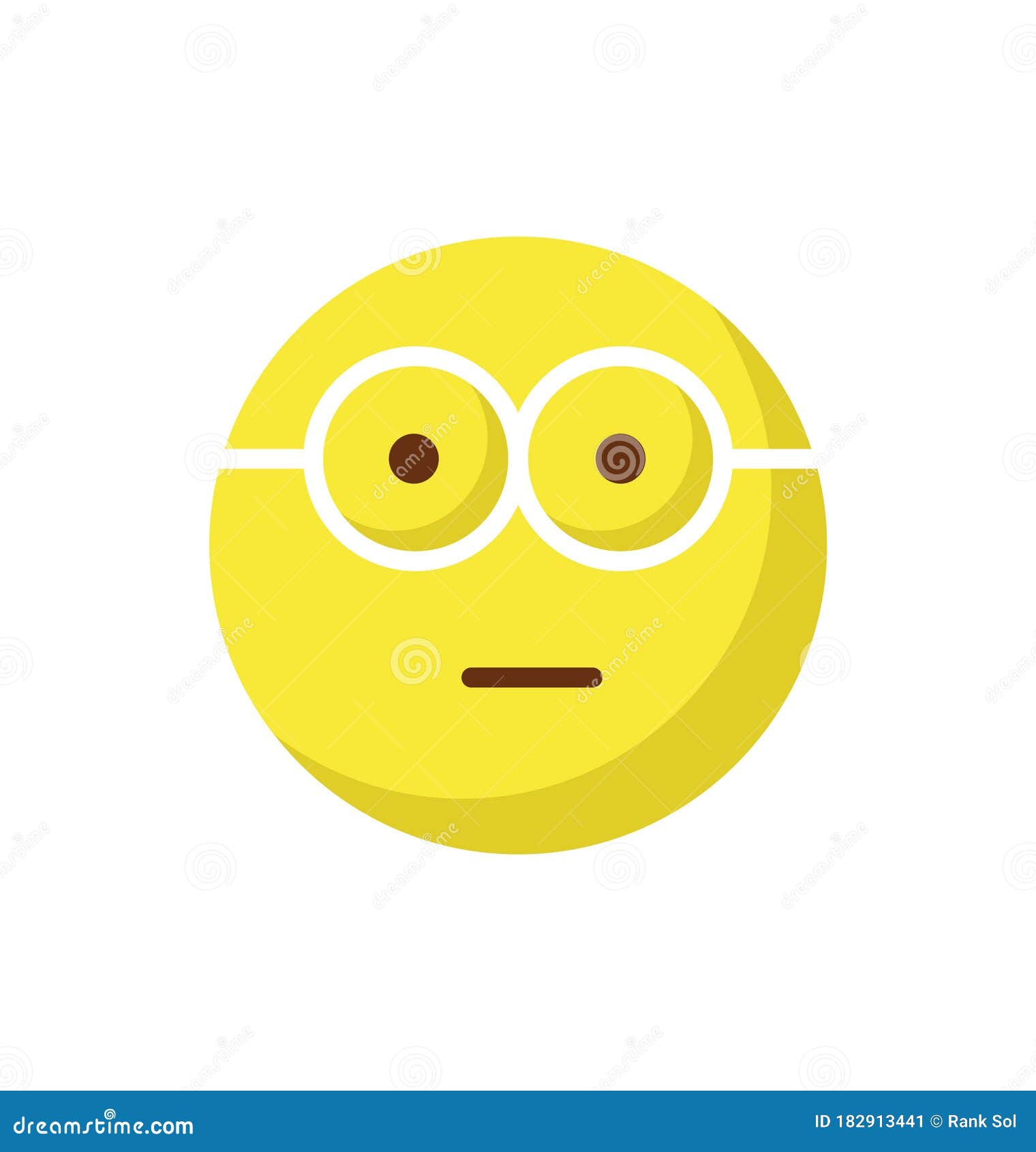 Nerdy Glasses Face, Emoticon Color Vector Icon Which Can Edit Easily ...