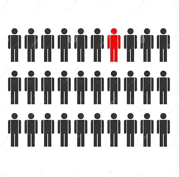 One Person Infected in Group Stock Vector - Illustration of infected ...