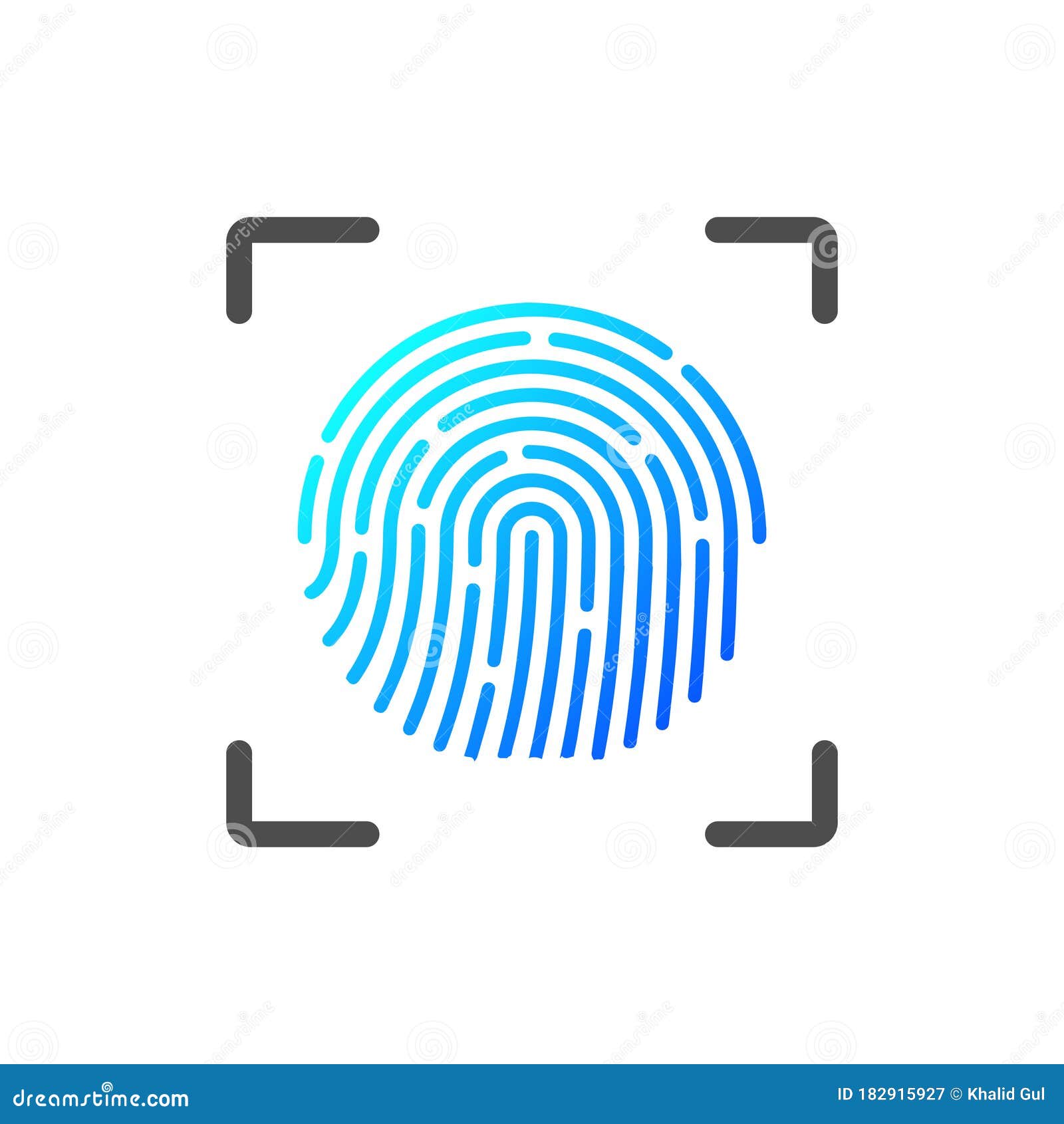 Circle Unique Fingerprint Icon Design for App Stock Vector ...