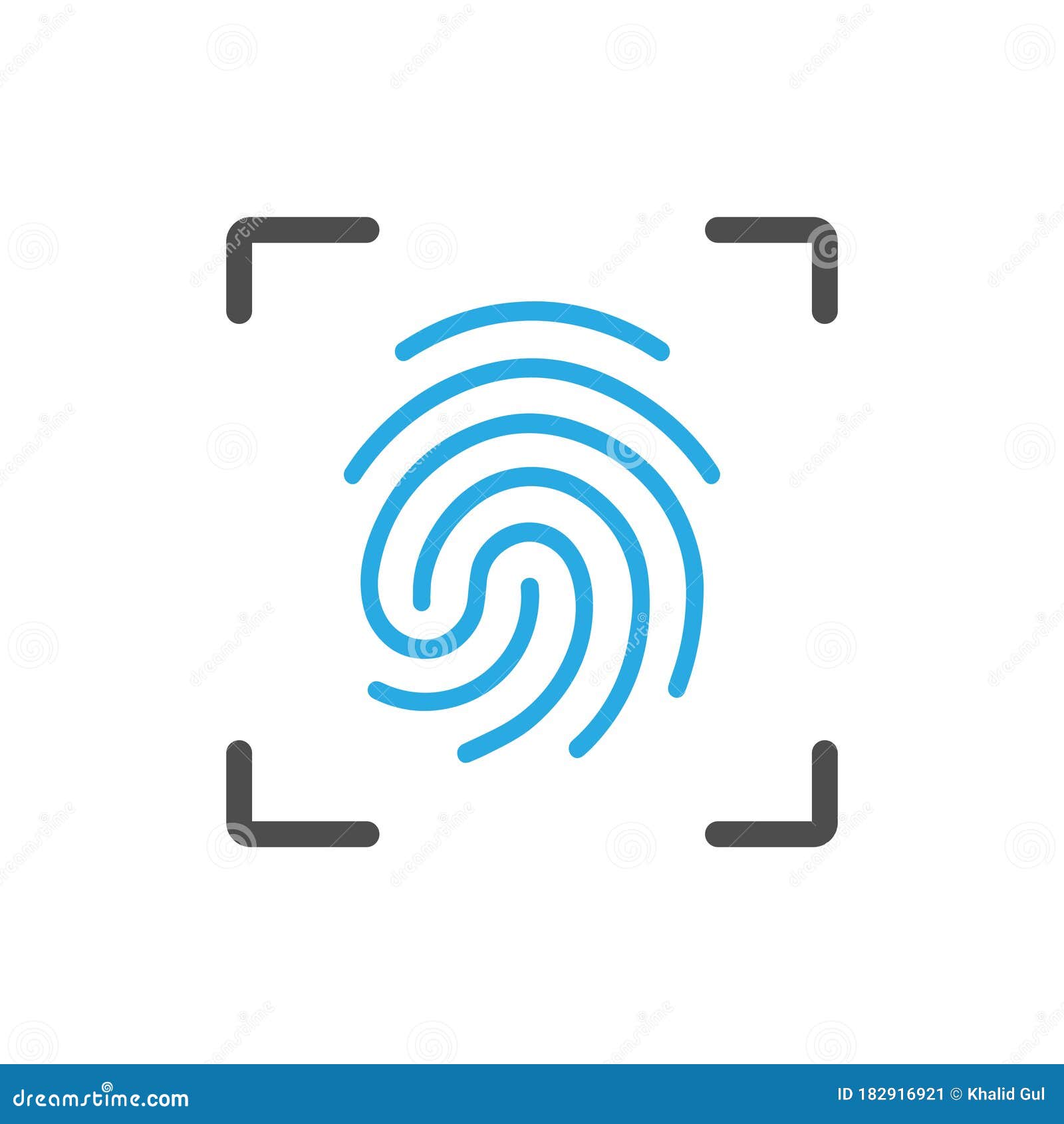 Circle Unique Fingerprint Icon Design for App Stock Vector ...
