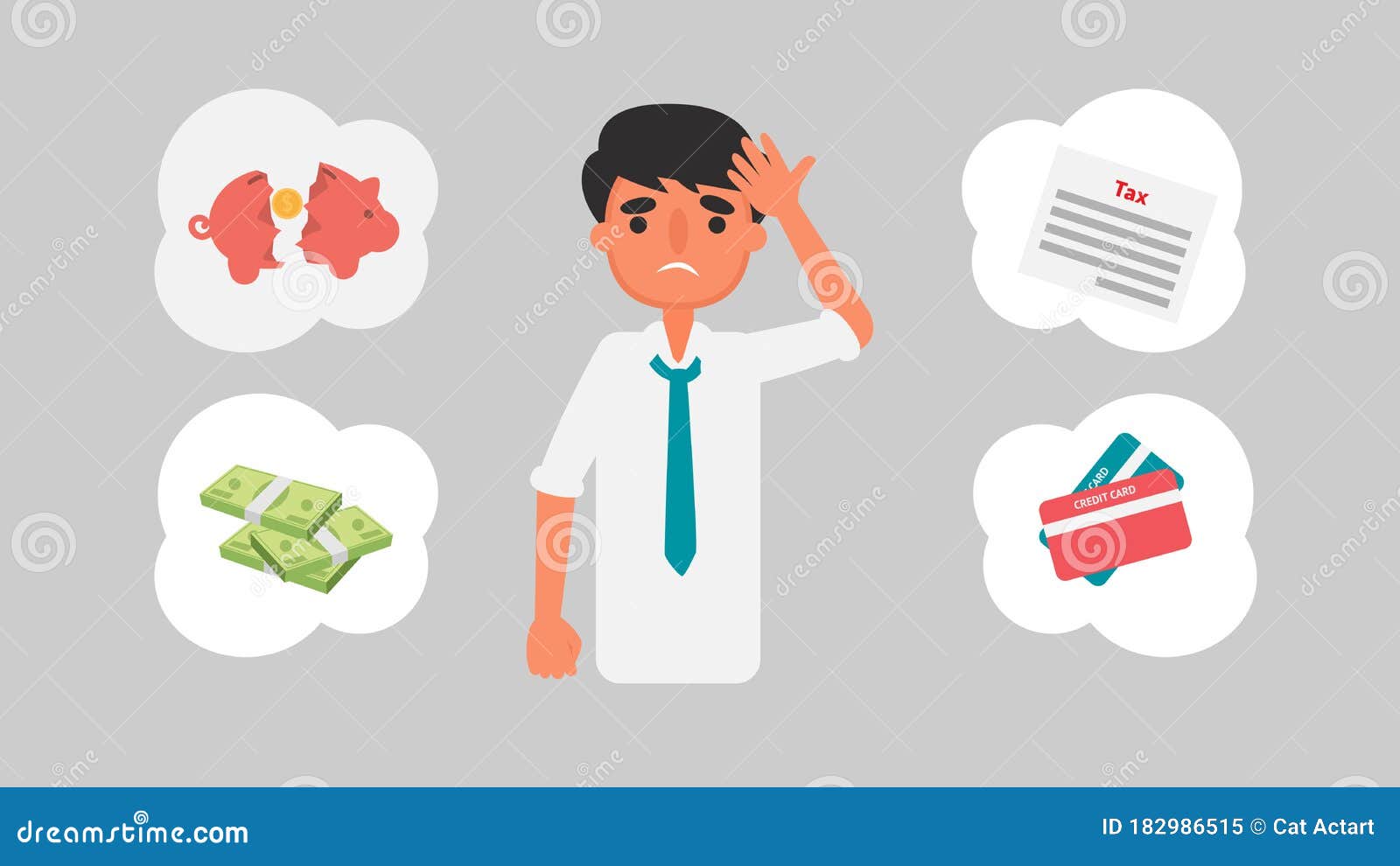 Cartoon Illustration of a Business Problem Concep Stock Vector ...