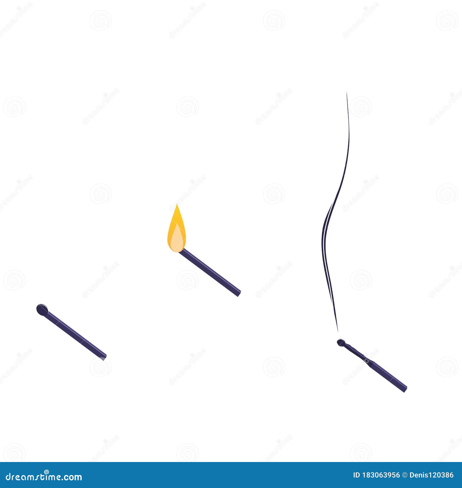 Matches. Burning Match. Vector Illustration Stock Vector - Illustration ...