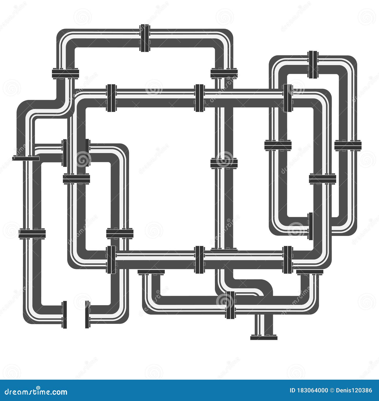 Pipeline. Water Supply Elements. Vector Illustration Stock Illustration ...