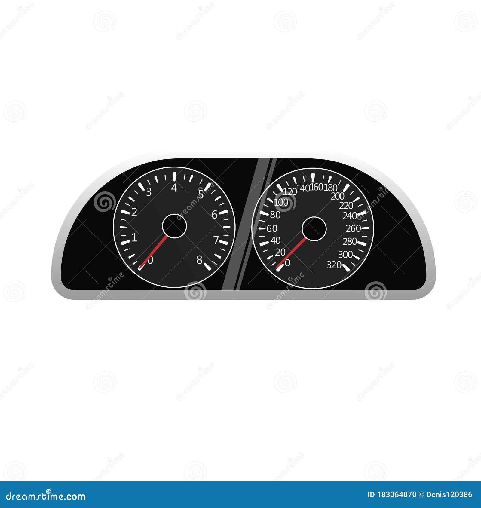 Speedometer and Tachometer. Car Dashboard. Vector Illustration Stock ...