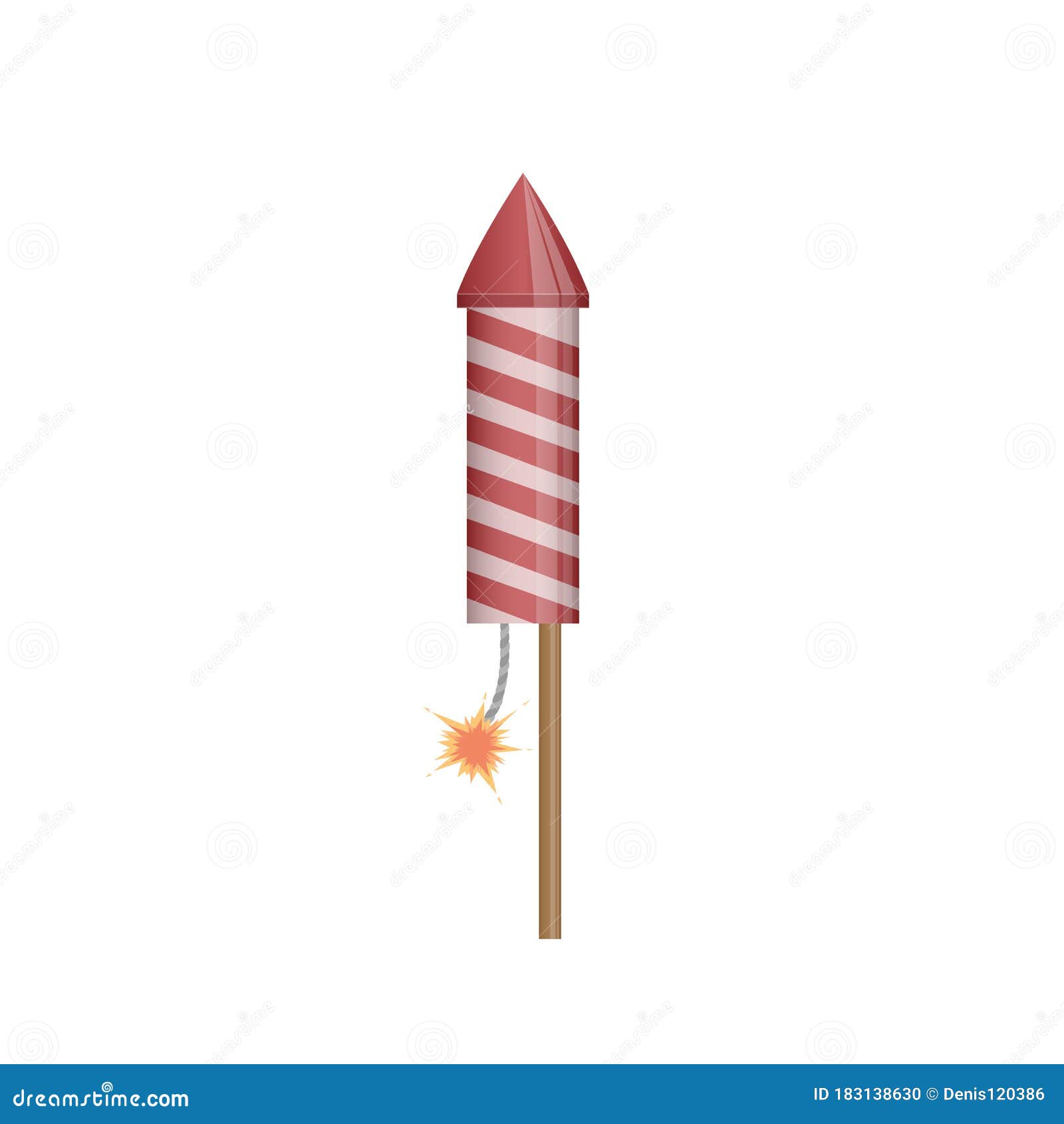Rocket Fireworks. Missile Launch. Pyrotechnics, Vector Illustration ...