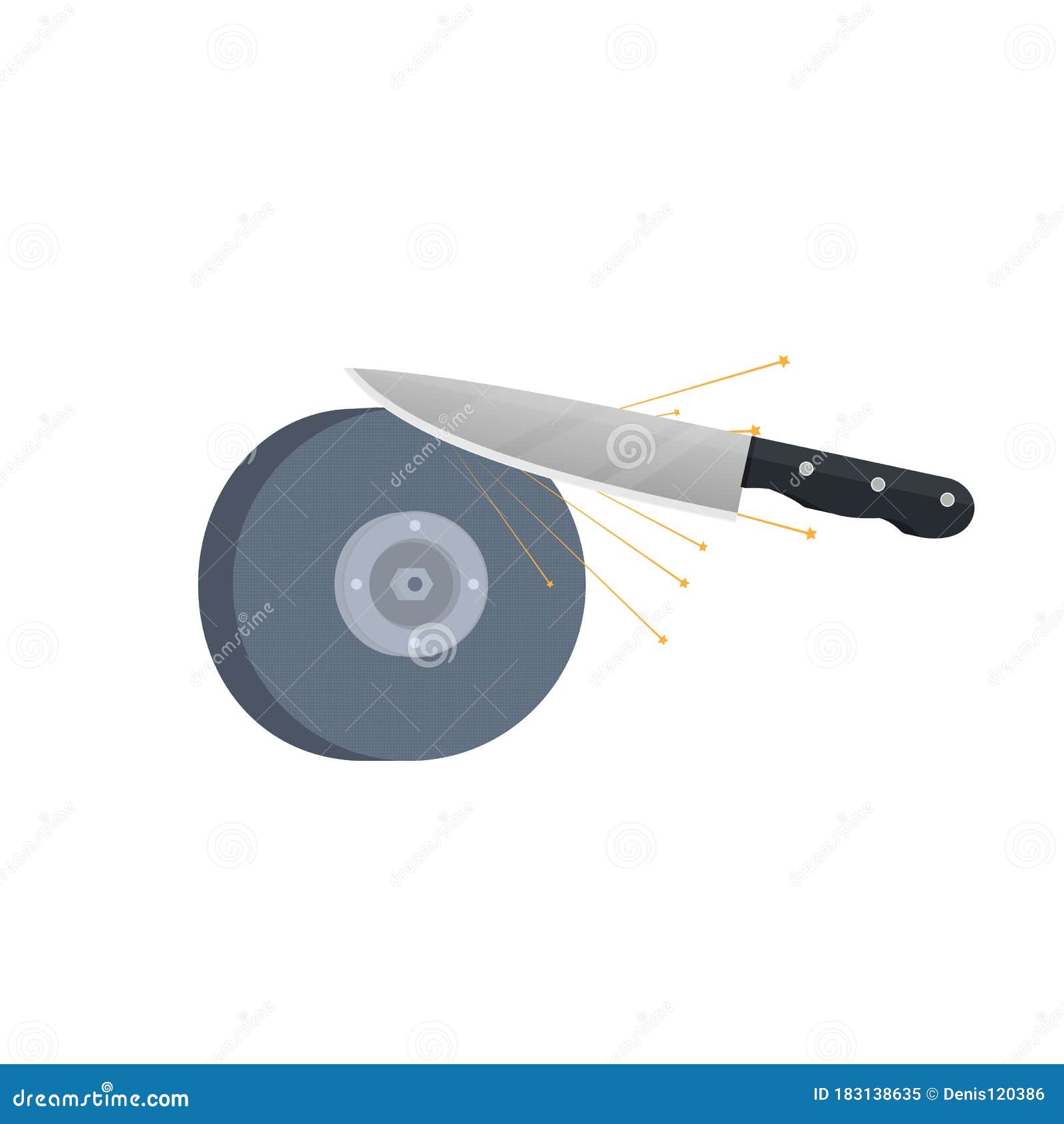 Knife. Sharpening of the Blade. Workshop, Vector Illustration Stock ...