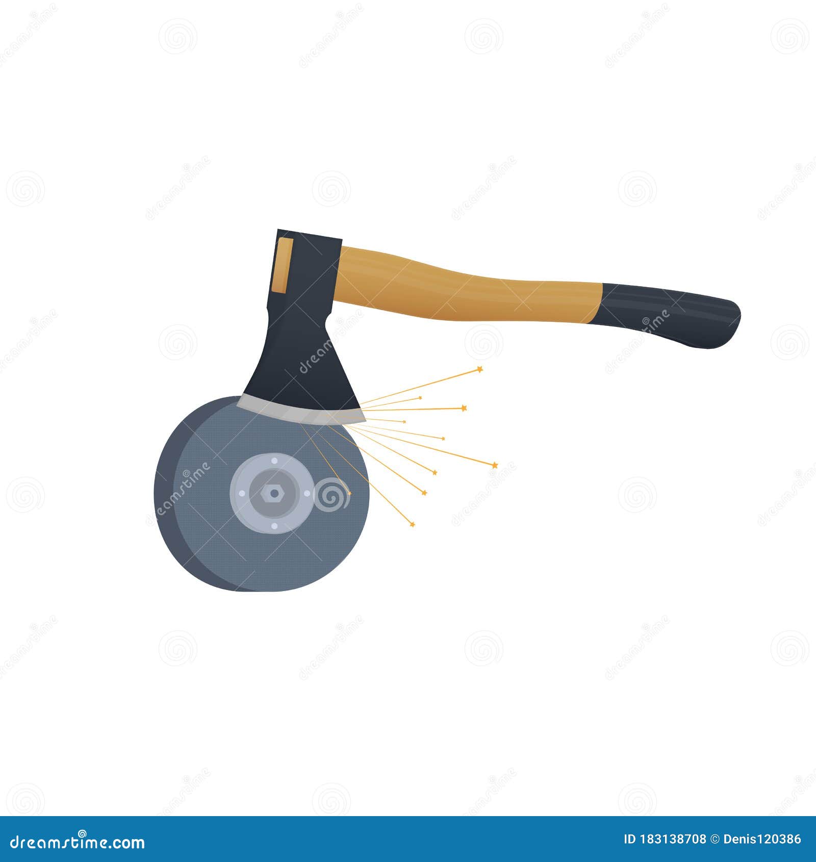 Blade Sharpening Doodle Icon Hand Drawn Illustration Cartoon Vector ...