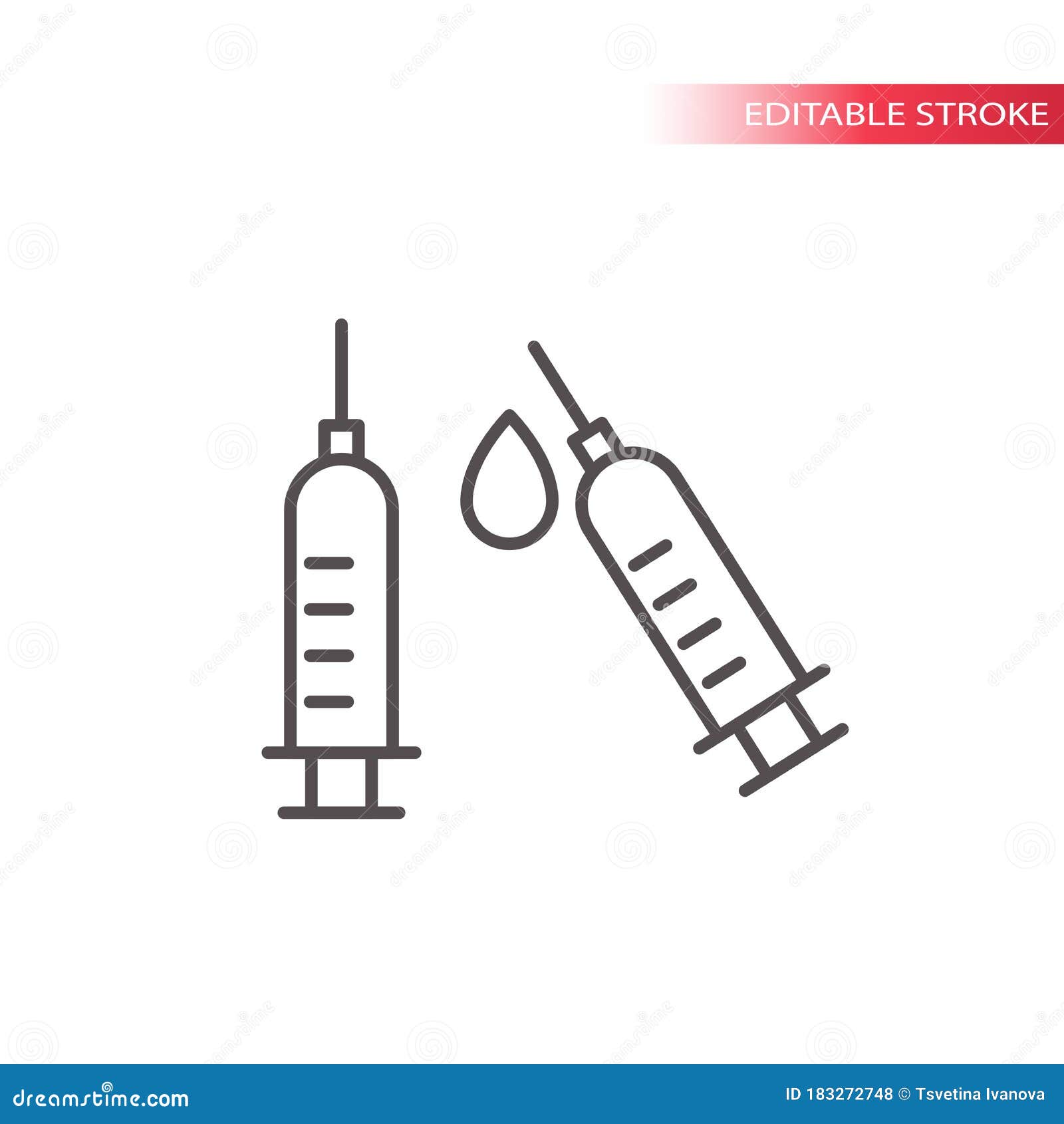 Syringe or Injection with Drop Stock Vector - Illustration of vector ...
