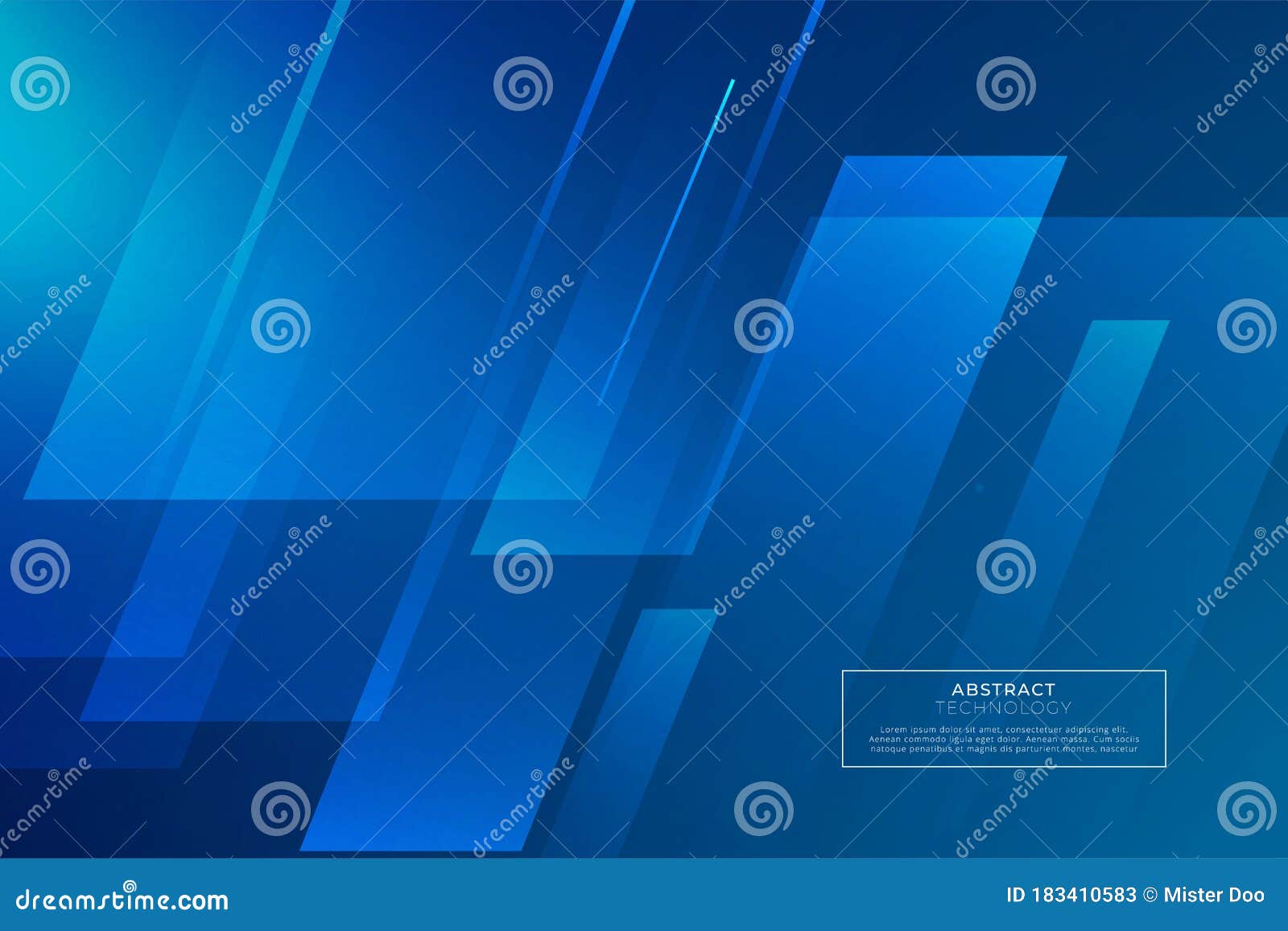 Gradient Blue Technology Background with Shinny Shape and Light ...