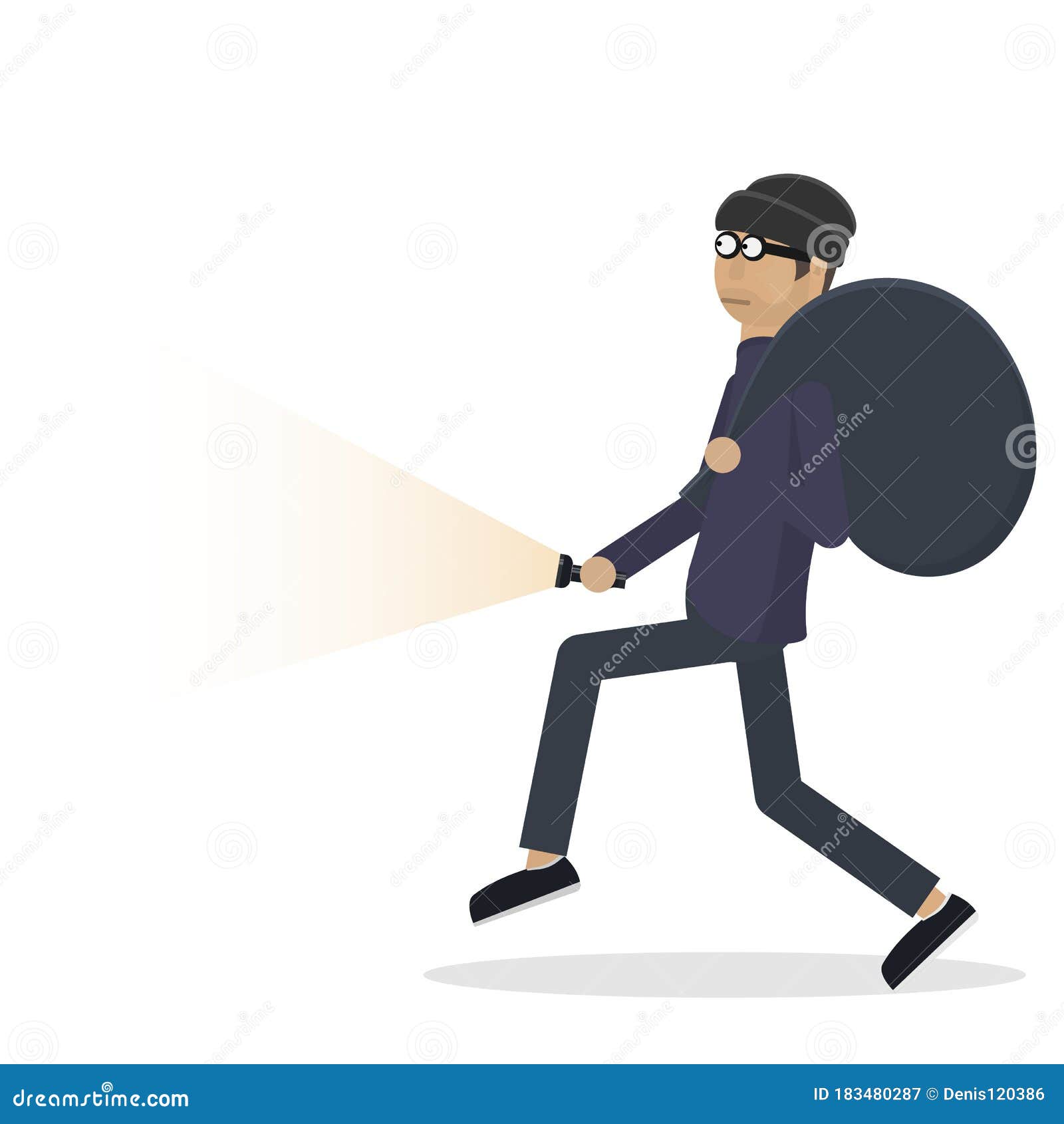 Thief. Robber with a Bag. Looted, Vector Illustration Stock Vector ...