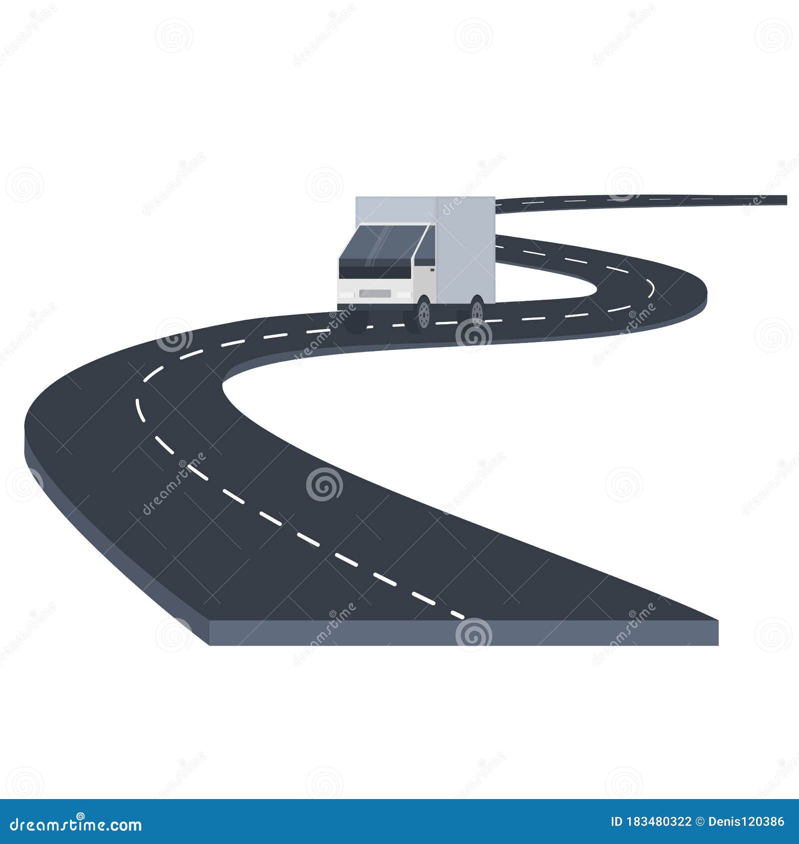 The Truck is Driving on the Road. Delivery. Vector Illustration Stock ...