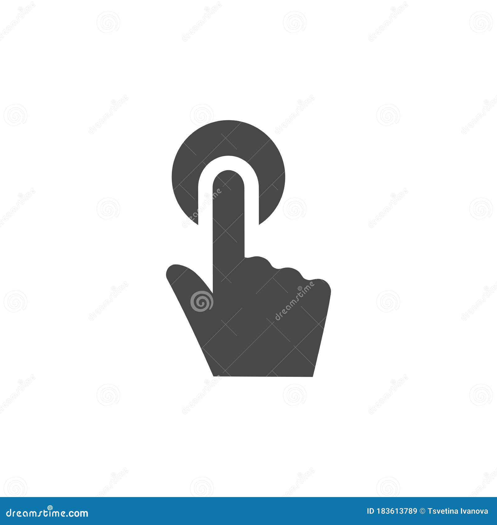 Pushing Button, Start Symbol. Hand Touch or Click Web Symbol Stock ...