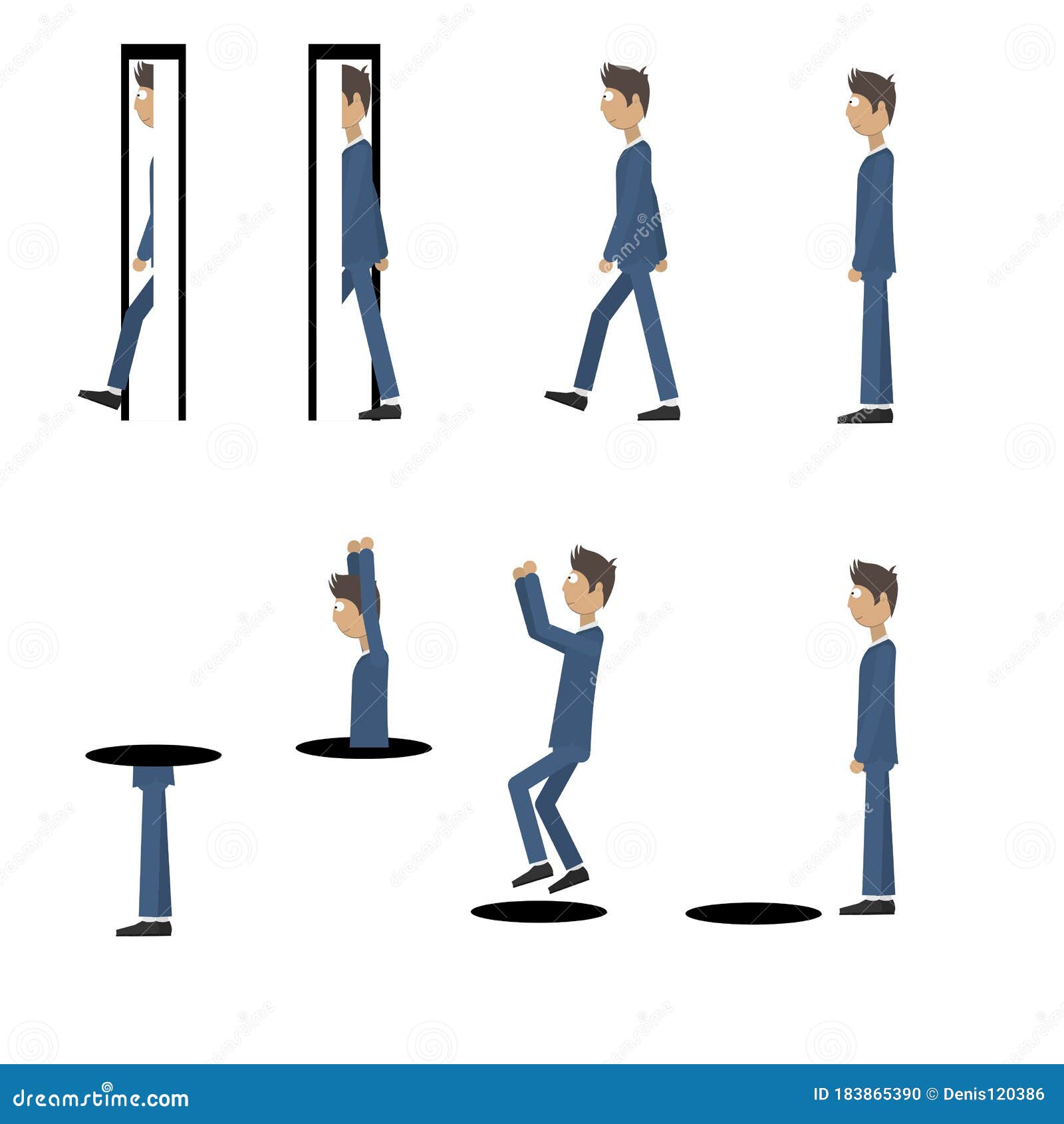 A Man and a Hole. Teleportation. Vector Illustration Stock Vector ...