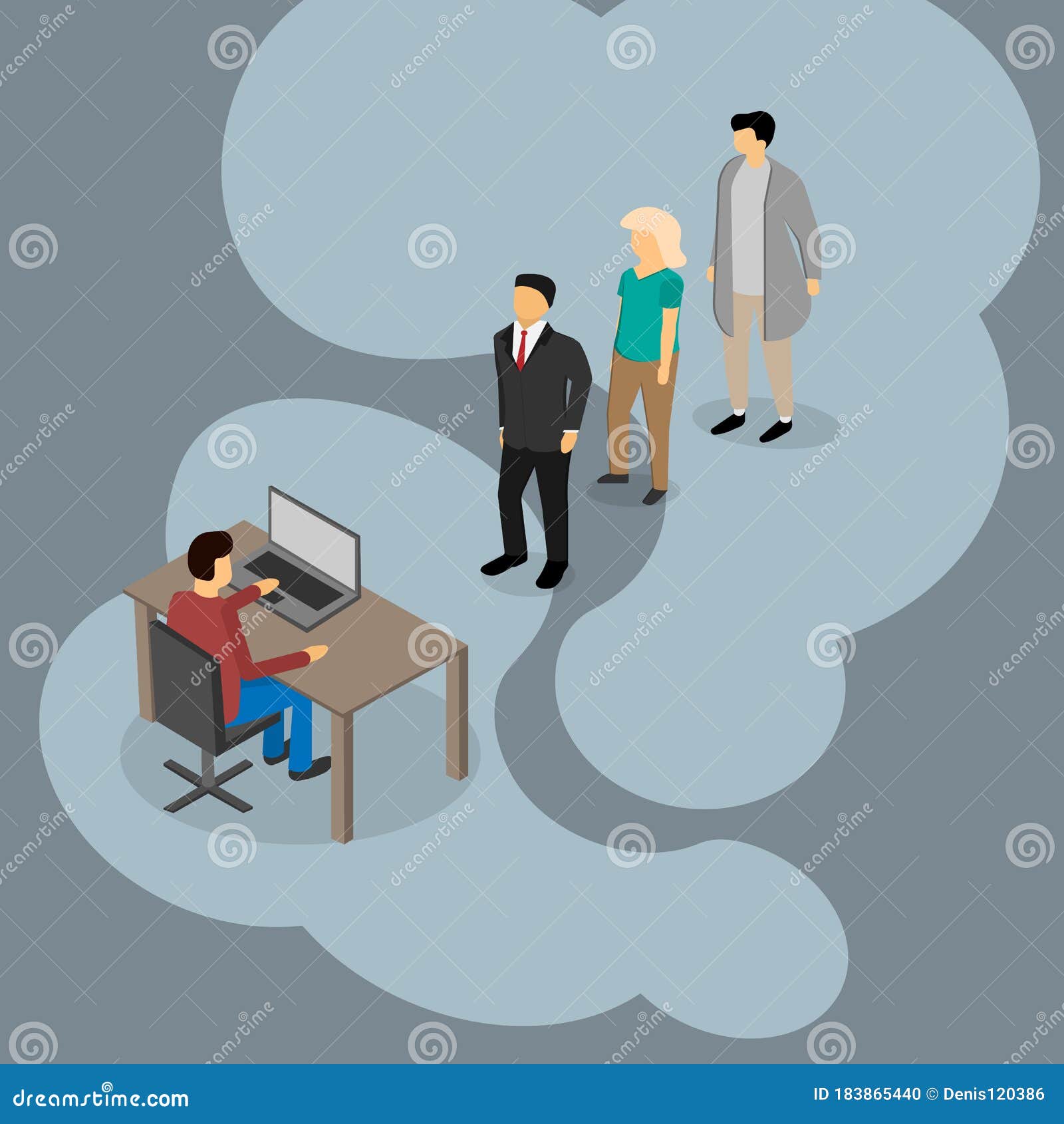 Job Interview. the Employer Selects the Applicant. Vector Illustration ...