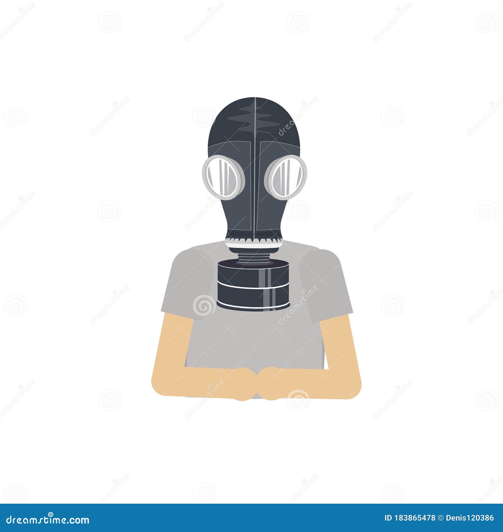 Gas Mask. Masked Man. Vector Illustration Stock Vector - Illustration ...