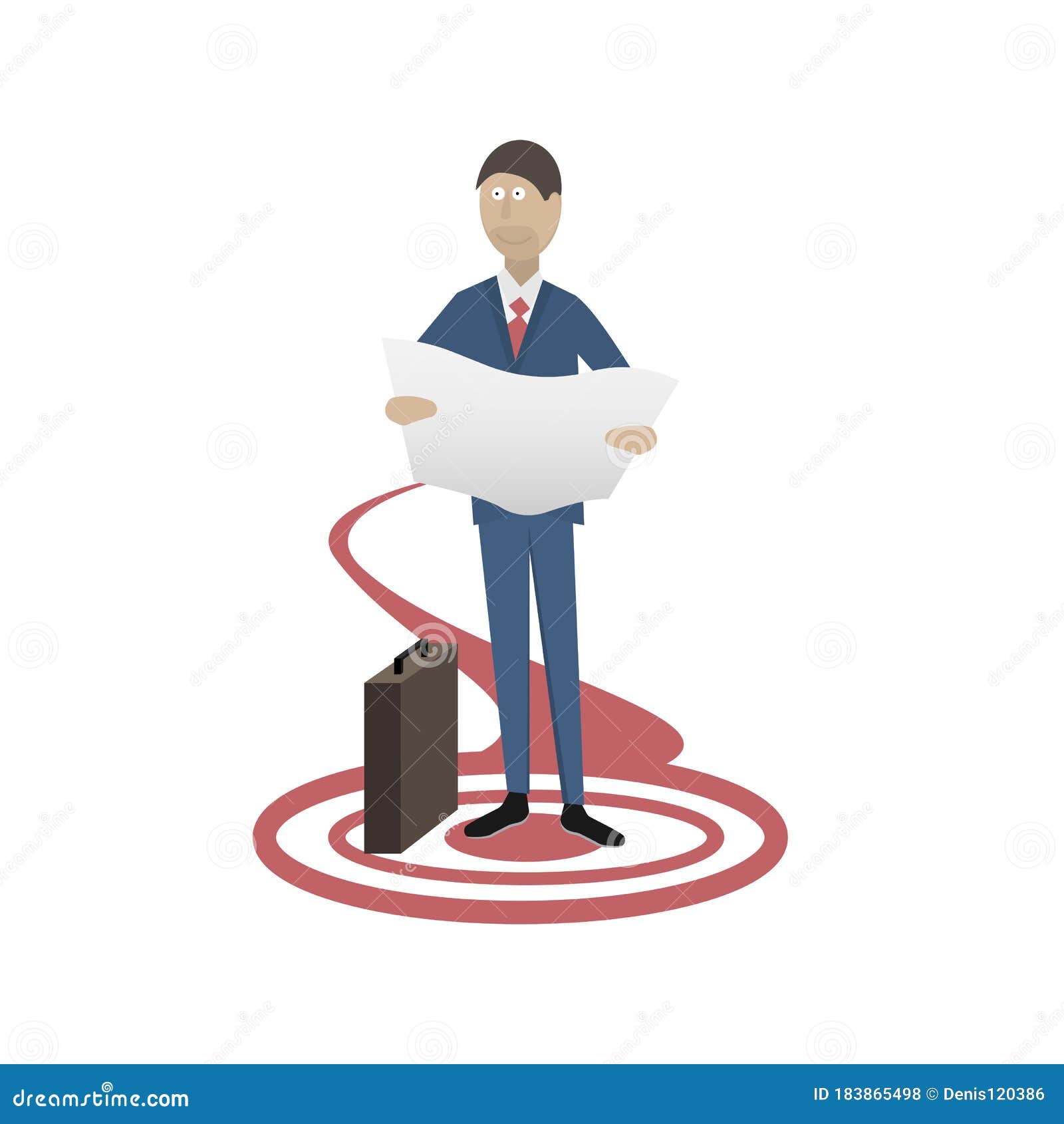 The Man with the Map. Location. Vector Illustration Stock Vector ...