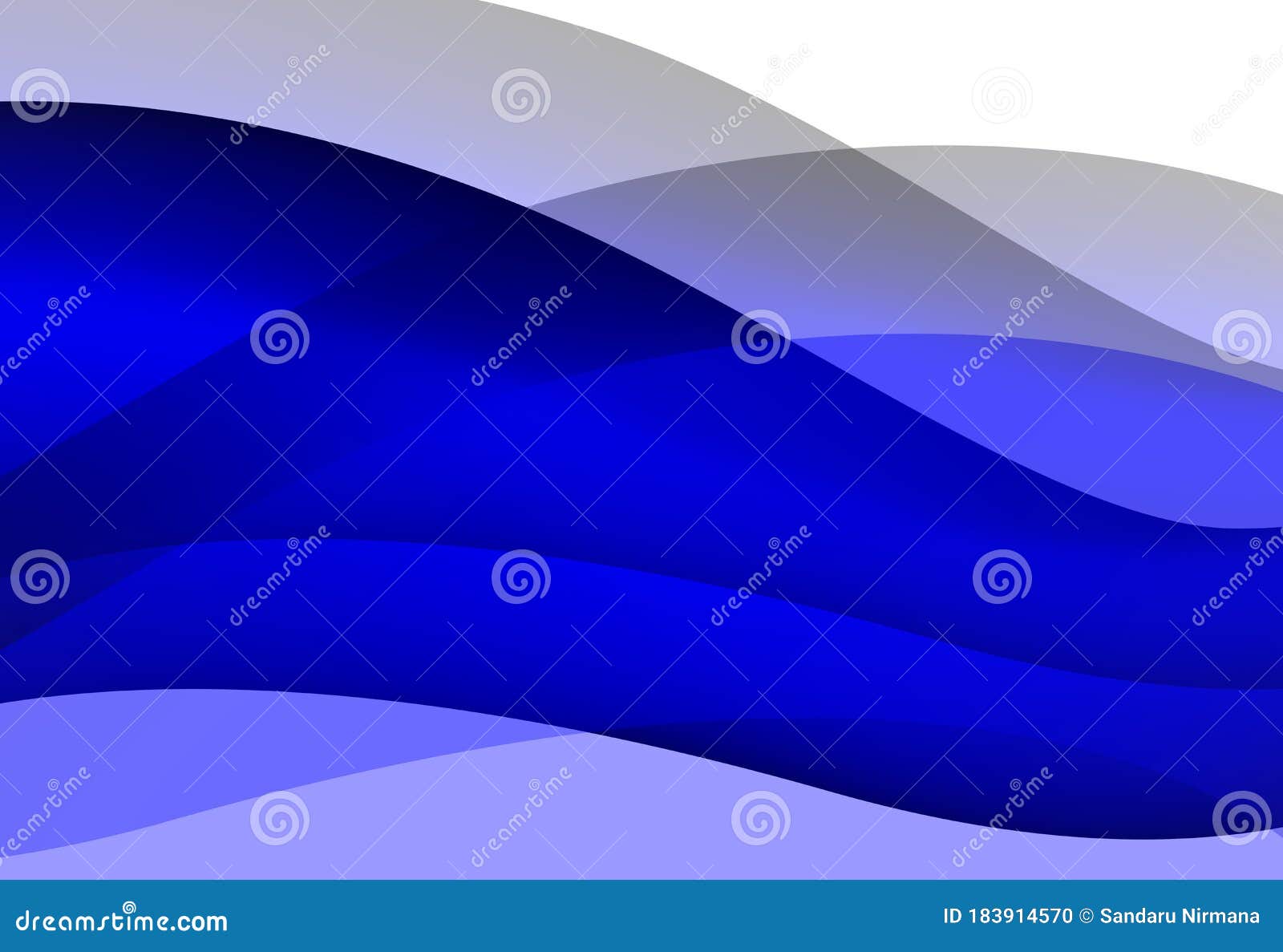 Blue Vector Template Abstract Background with Curves Lines for Flyer ...