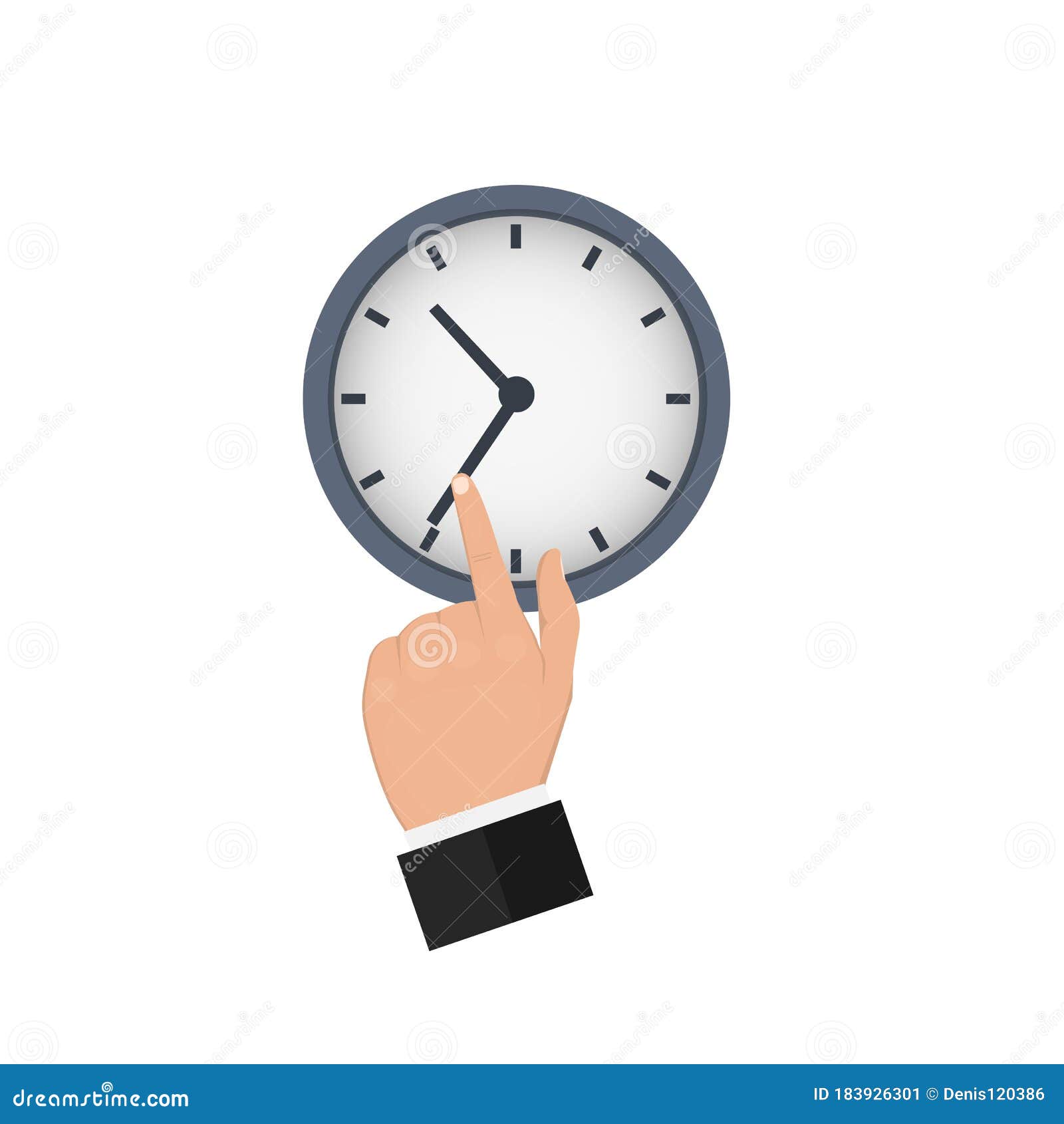 Point To the Clock. Deadlines. Time Management, Vector Illustration ...